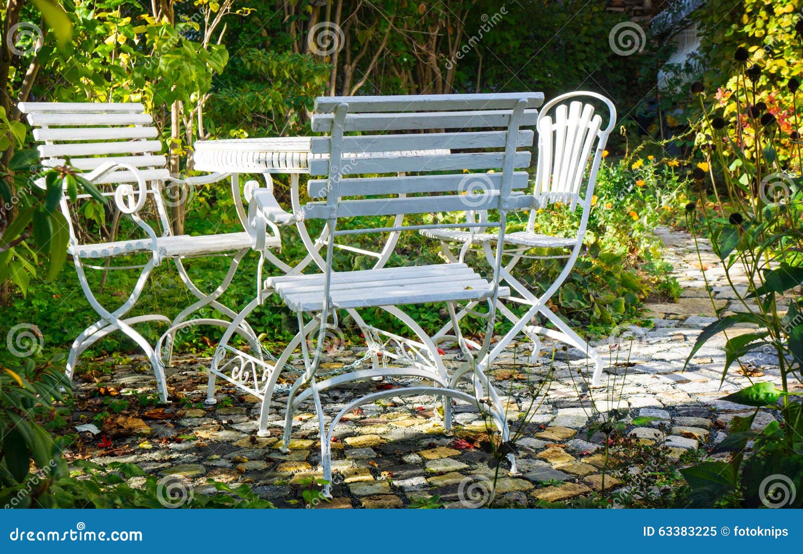 Seating group in garden stock image. Image of lawn, seating - 63383225