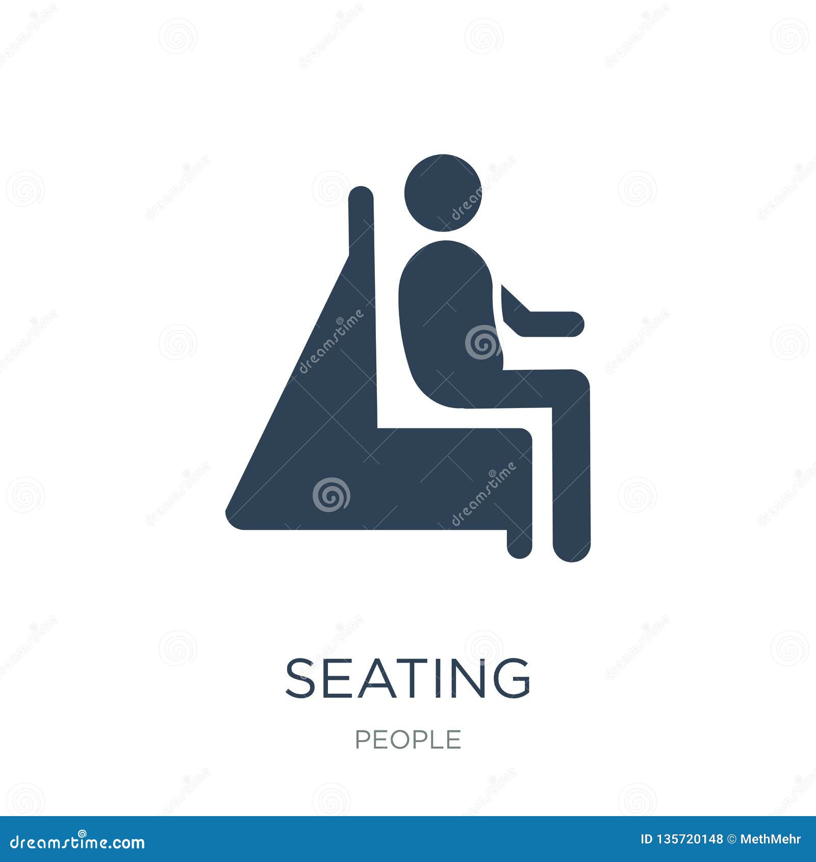 Seating Icon In Trendy Design Style Seating Icon Isolated On White
