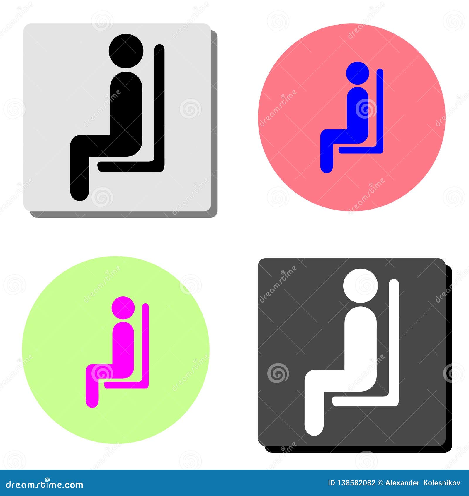 Seating Man. Flat Vector Icon Stock Illustration - Illustration of ...
