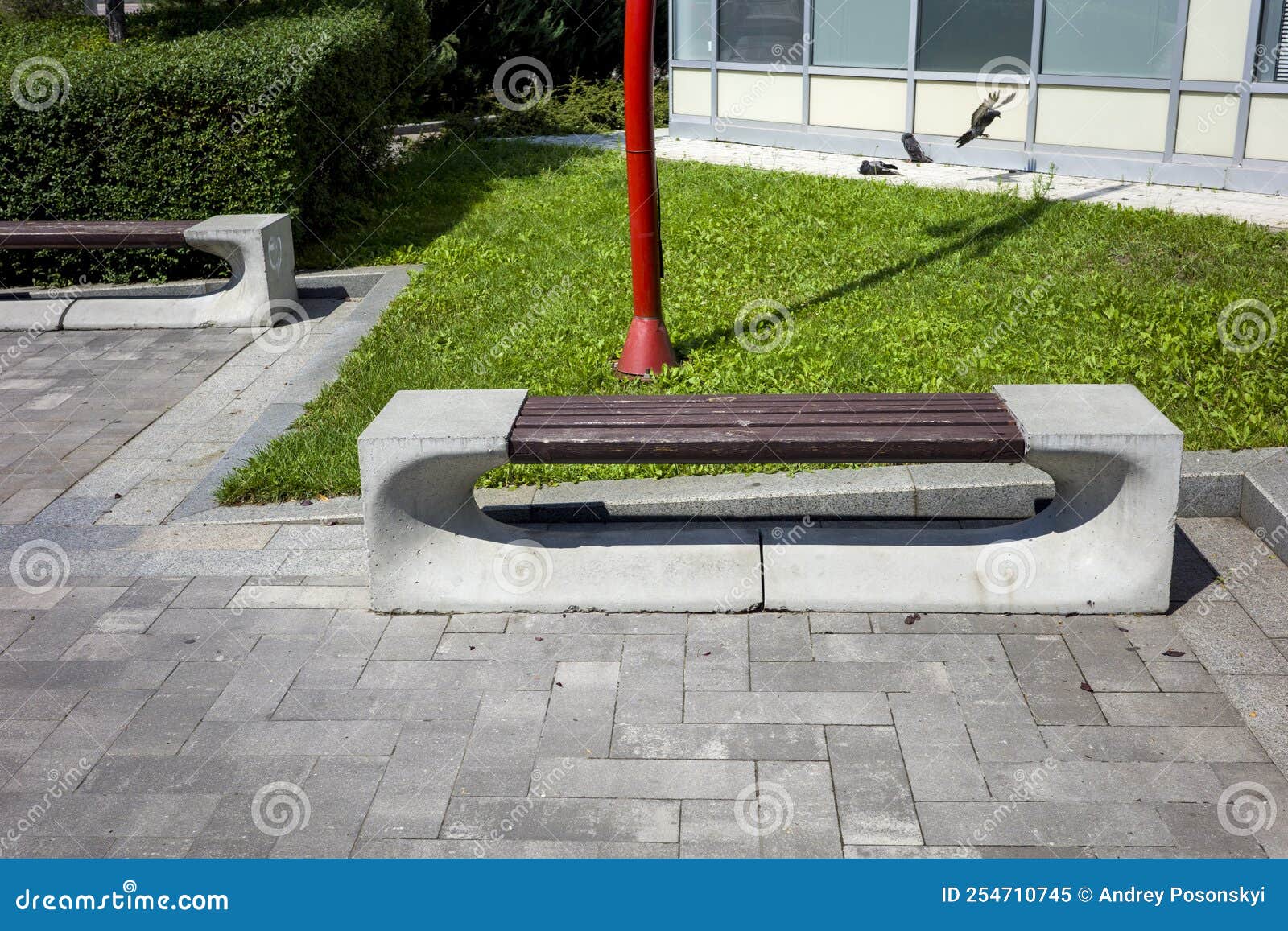 Seating for Relaxing in a Landscaped Park, Concrete Forms of Slabs for ...