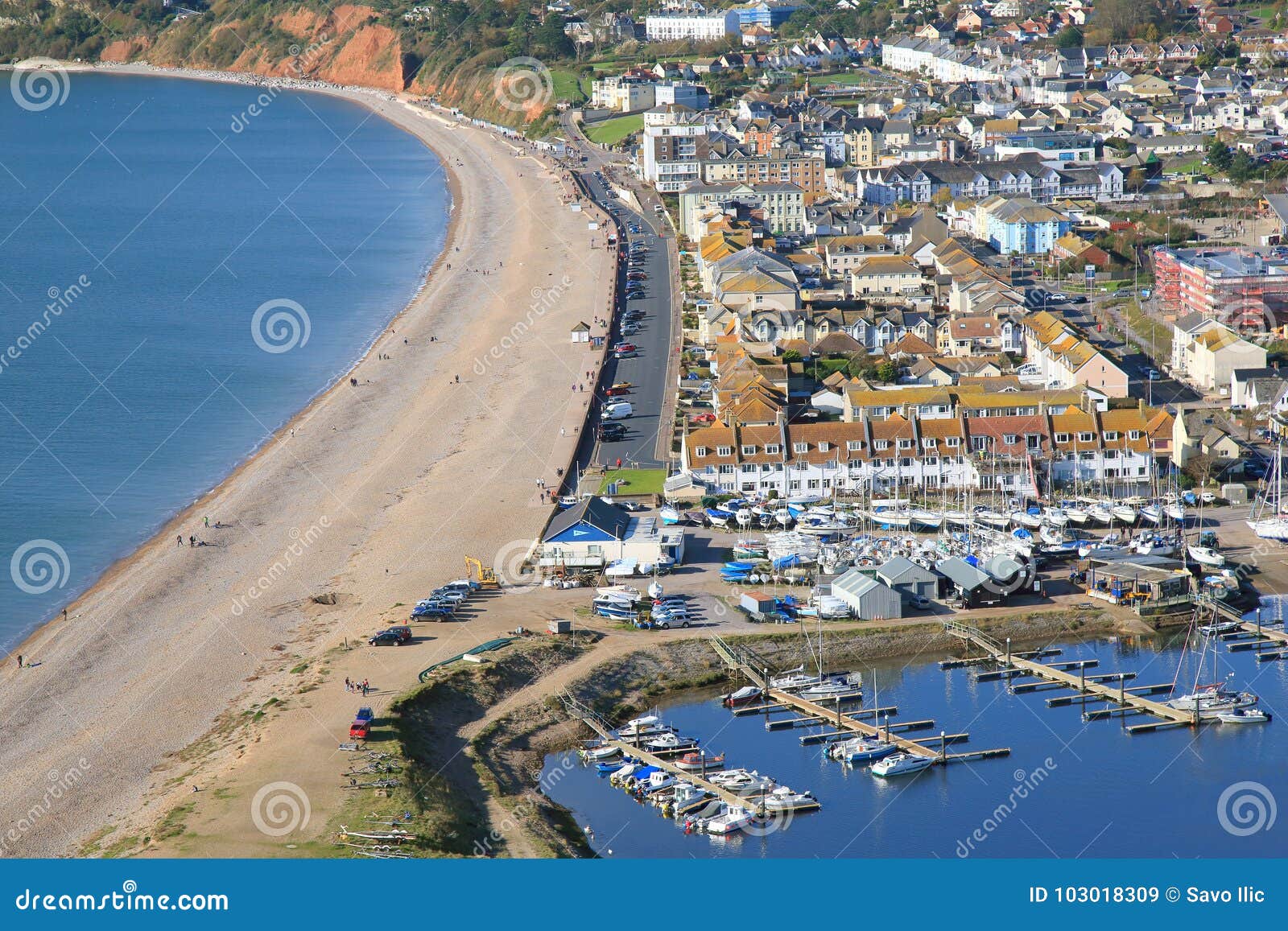 Seaton in Devon immagine stock. Immagine di ghiaia, oceano - 103018309