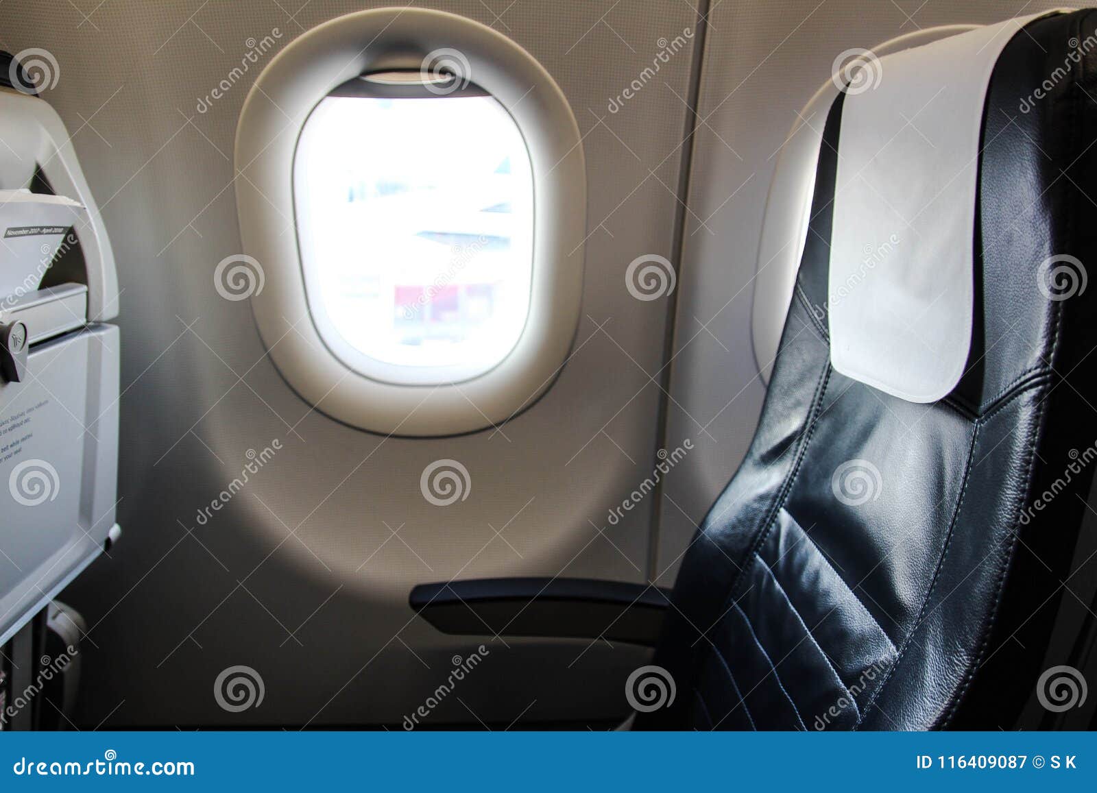 Seats of an Airplane, with a Window Stock Image - Image of inside ...