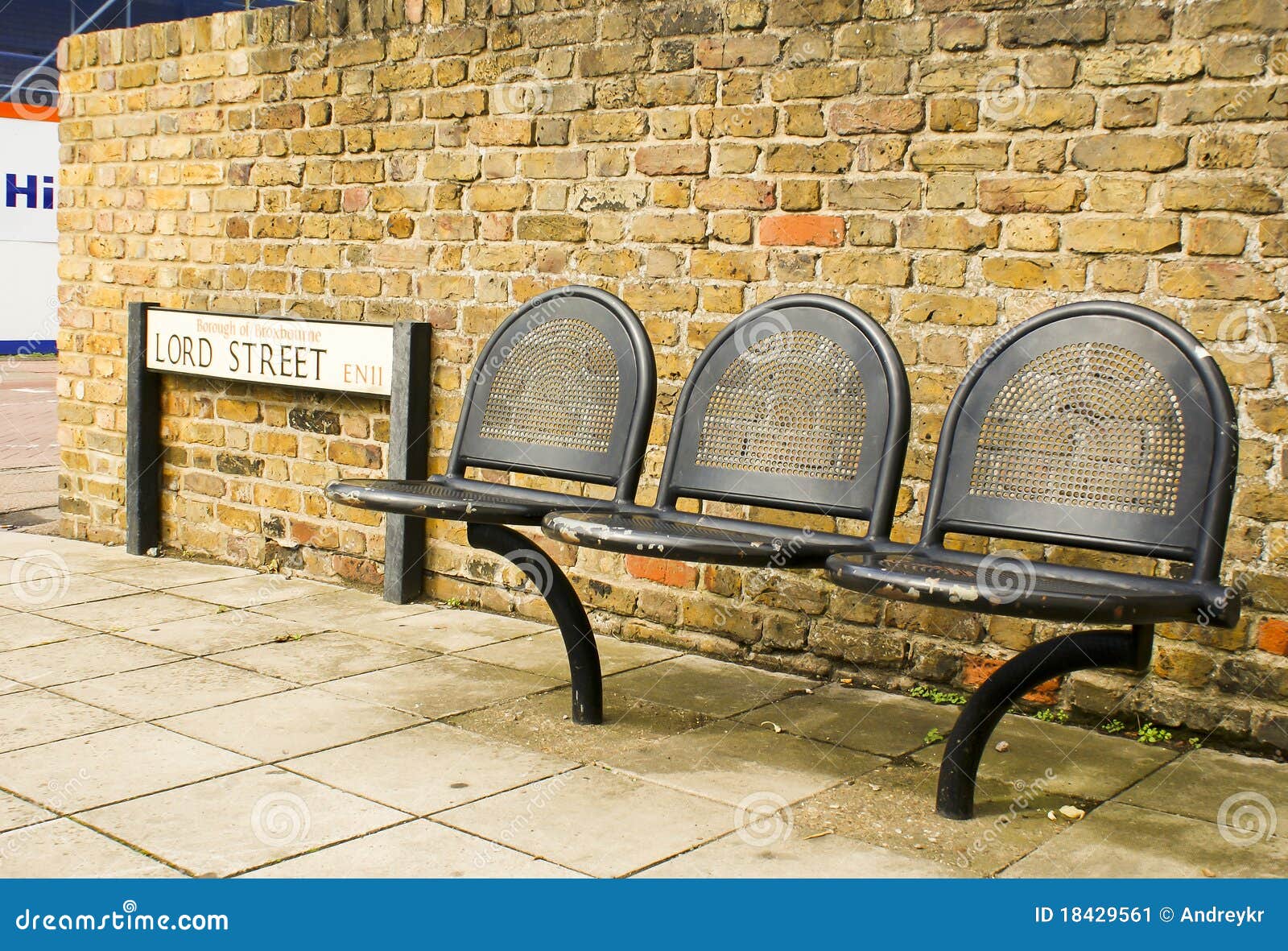 Seats at the bus stop stock image. Image of horizontal - 18429561