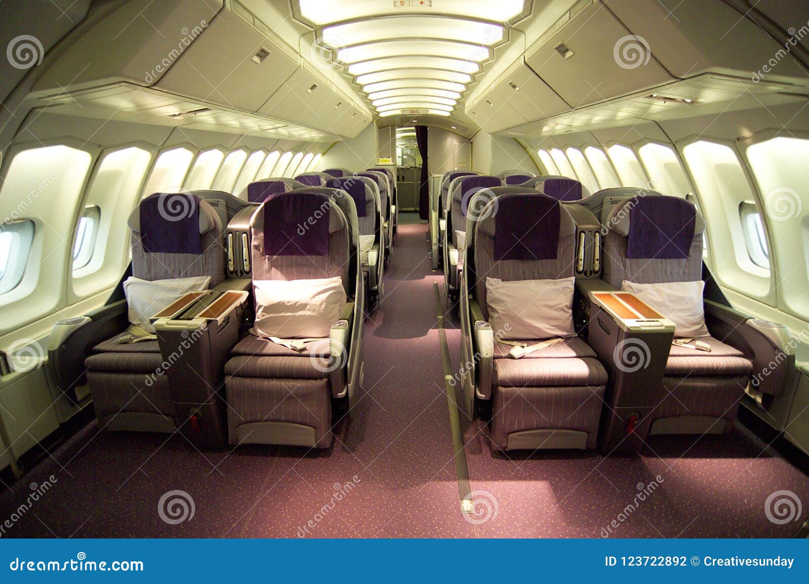 Seats of Business Class Inside Airplane Stock Photo - Image of ...