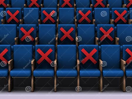 Seats at the Concert Hall with Restricted Entry. Stock Illustration ...