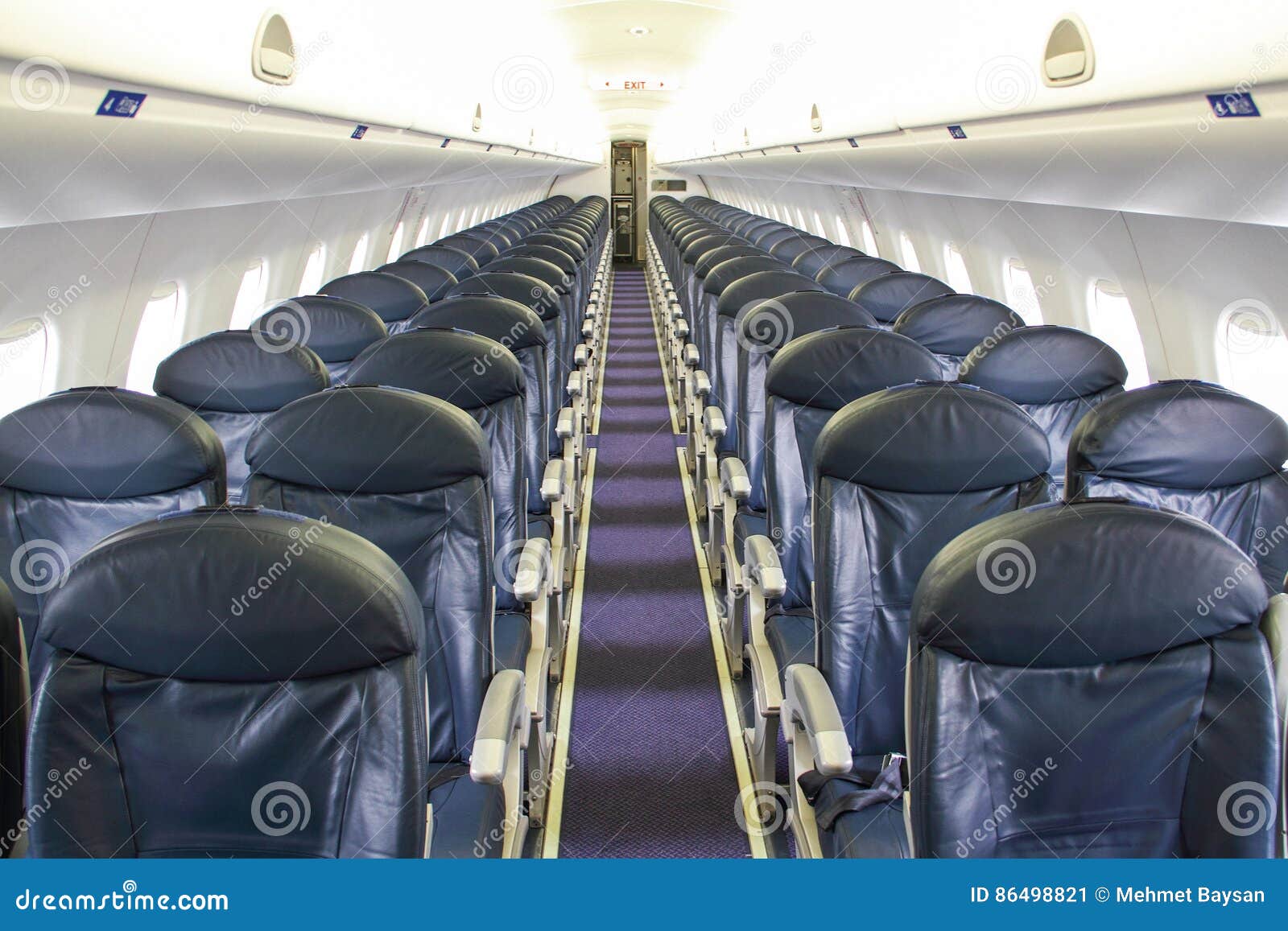 Seats in a Empty Airplane stock image. Image of passenger - 86498821