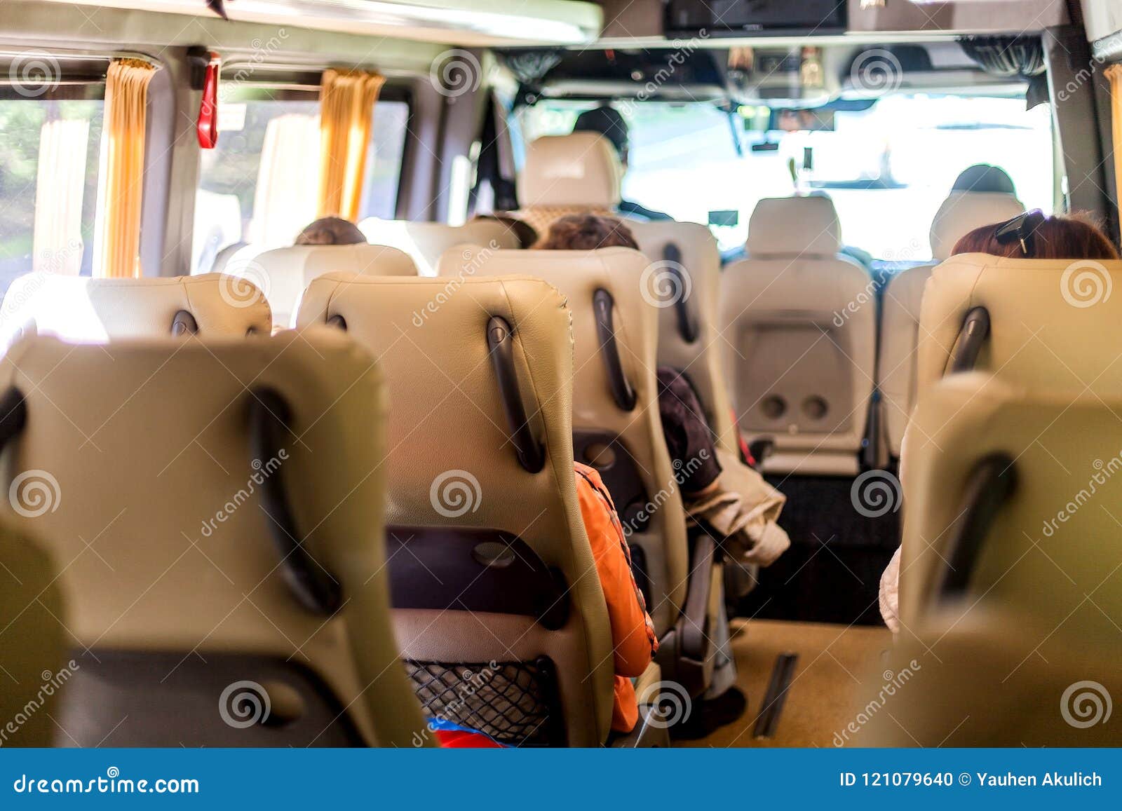 Seats inside the minivan stock photo. Image of summer - 121079640
