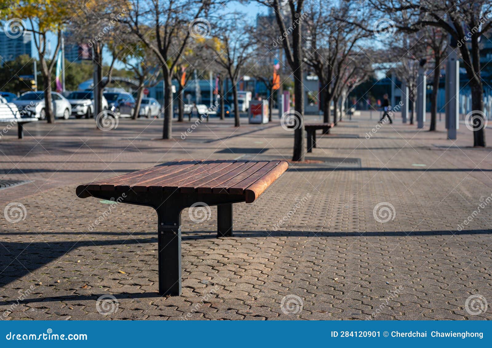 Seats or Modern Bench on Pavement Stock Image - Image of weekend ...