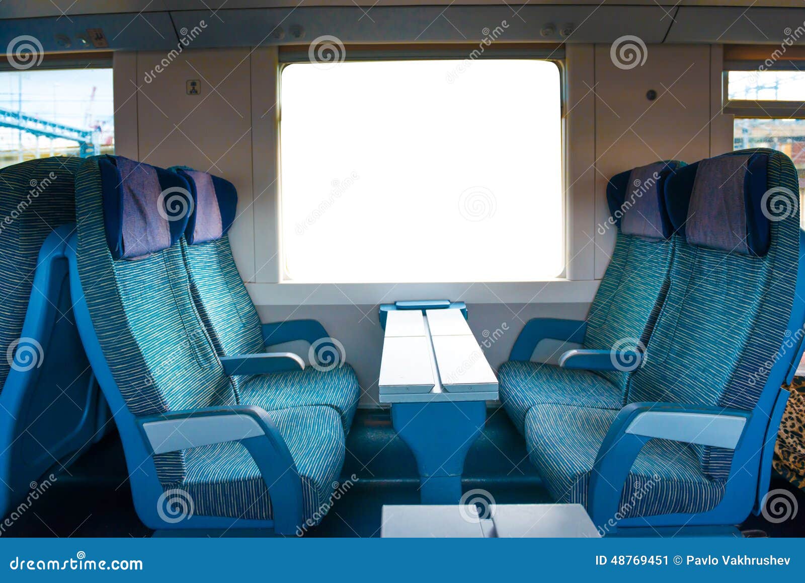 Seats in modern train stock image. Image of class, carriage - 48769451