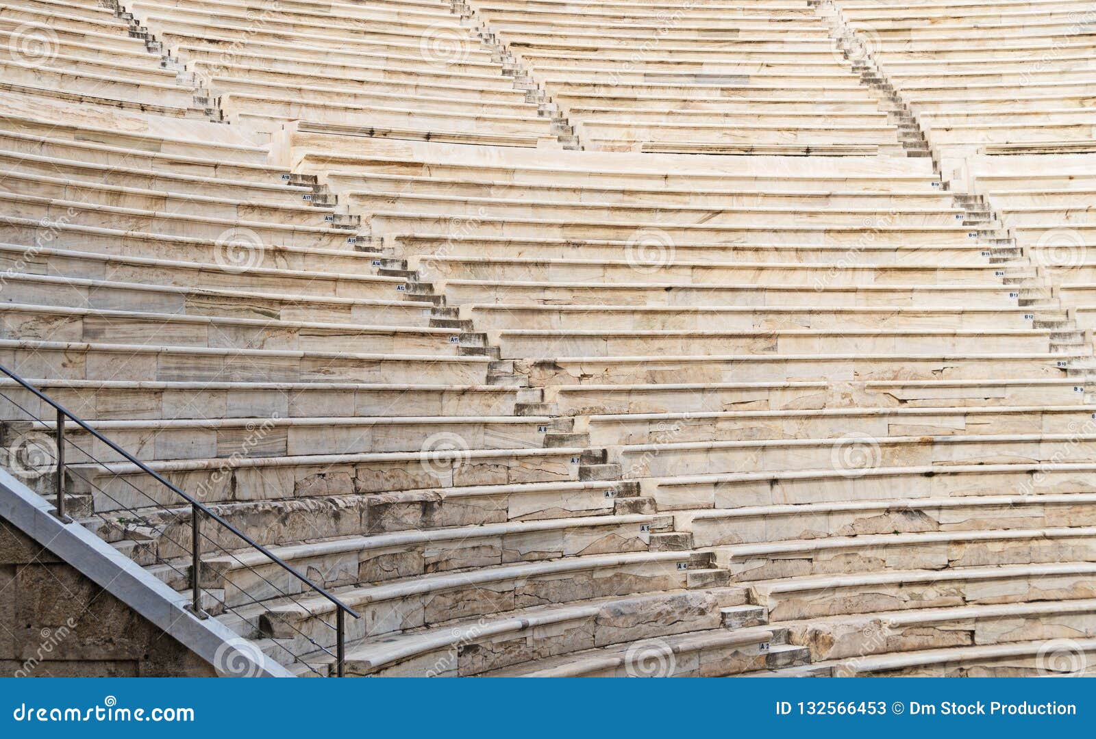 Seats in Odeon of Herodes Atticus. Stock Image - Image of classical ...