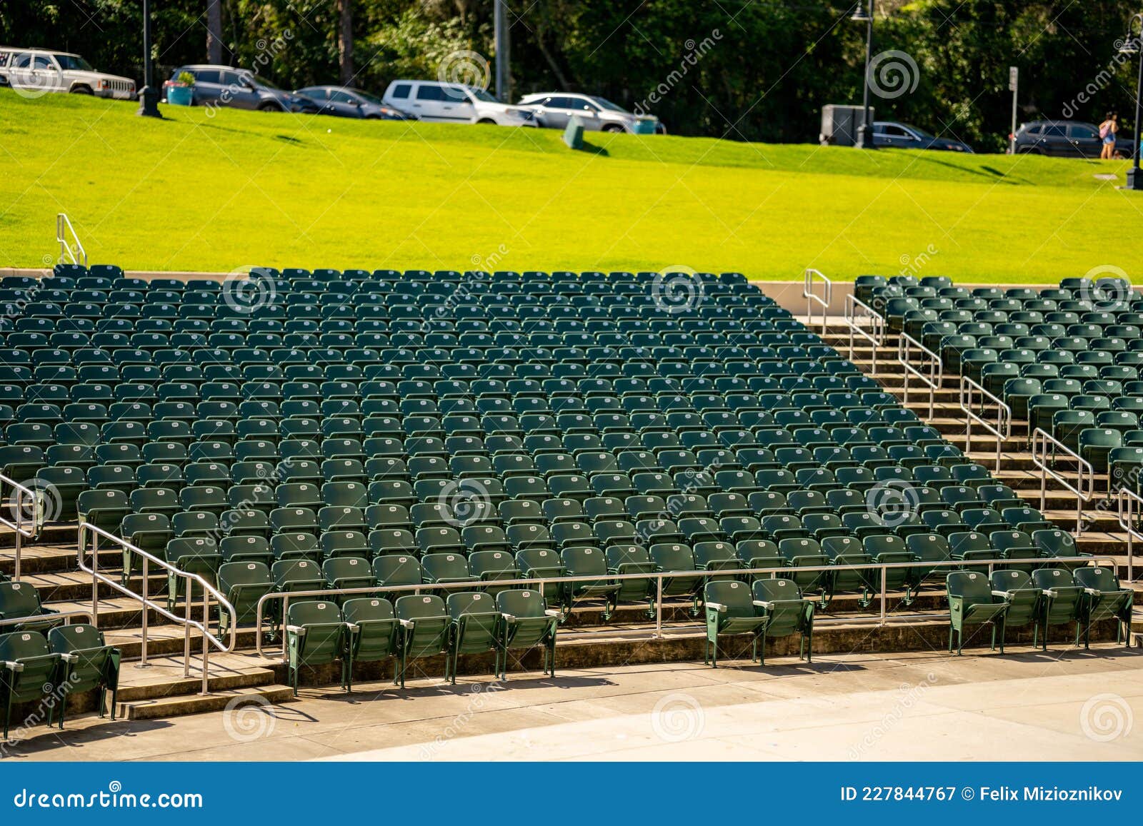 Seats at a park stadium stock image. Image of people - 227844767