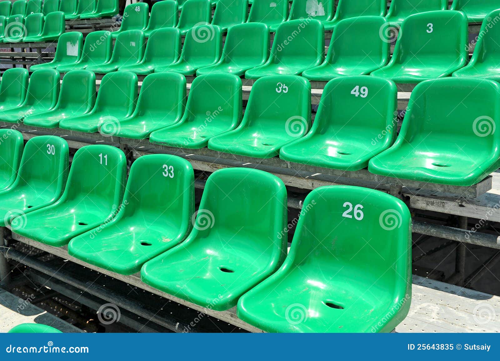 Seats At The Stadium. Plastic Spectator Seats In Stadium, Competition ...