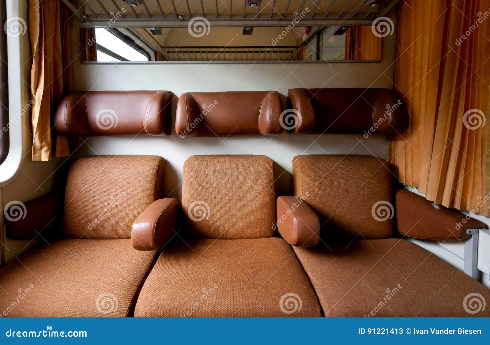 Seats train compartment stock image. Image of interior - 91221413