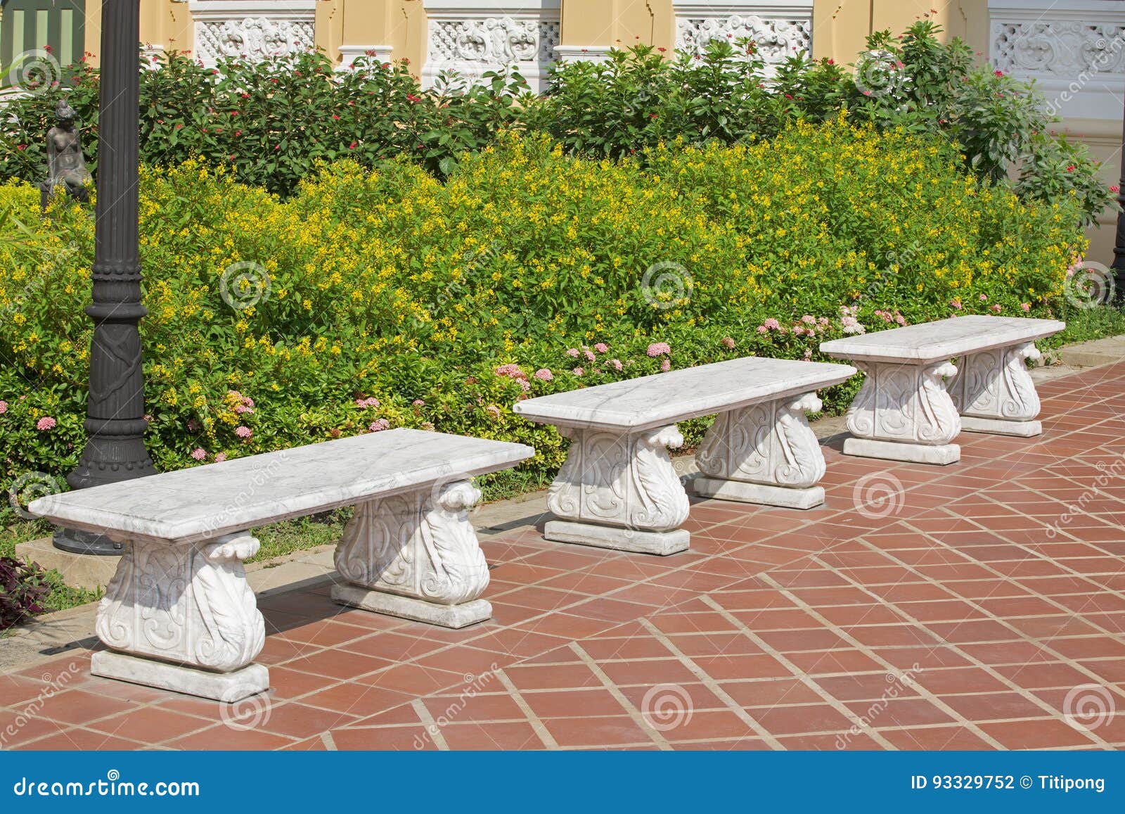 Seats and Walkways in the Garden Stock Photo - Image of park, peaceful ...