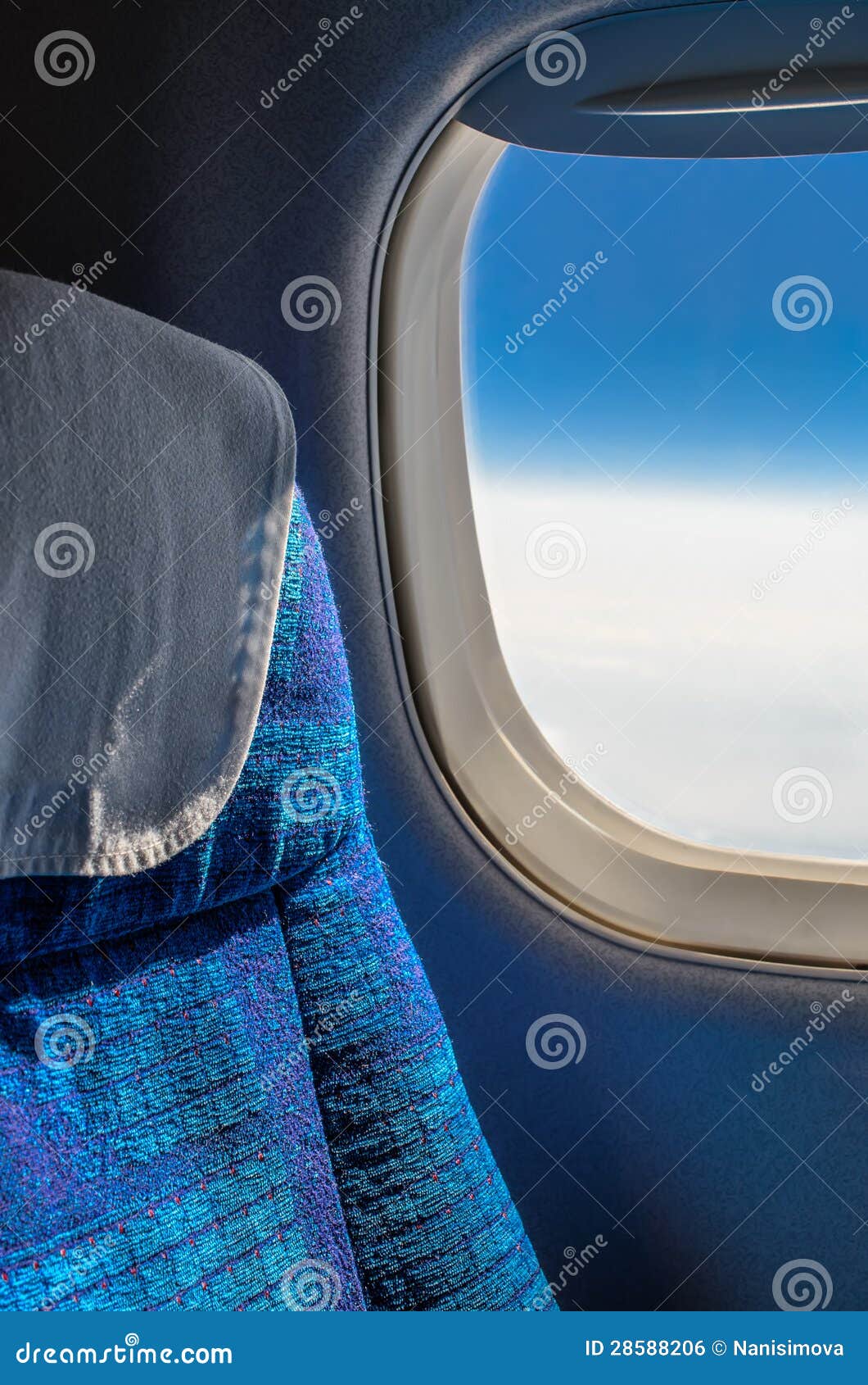 Seats and Window in Airplane Stock Photo - Image of interior, aeroplane ...