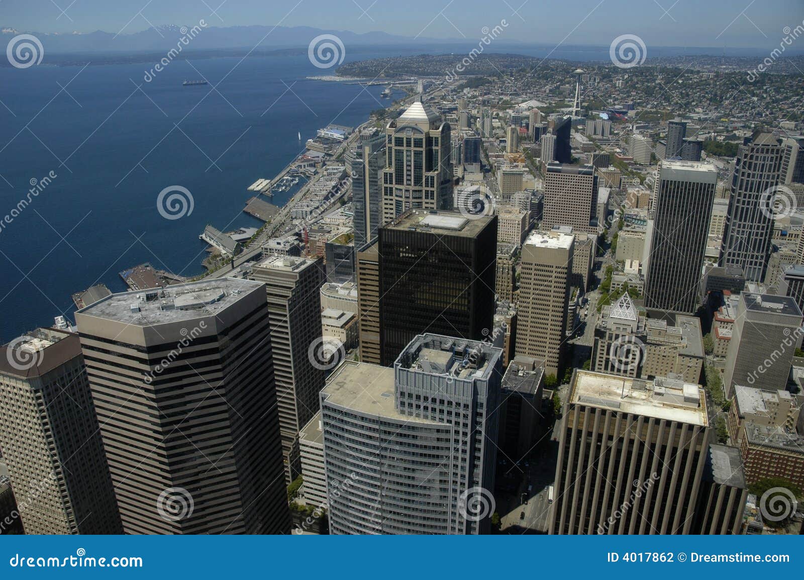 Seattle from above stock photo. Image of mountains, seattle - 4017862