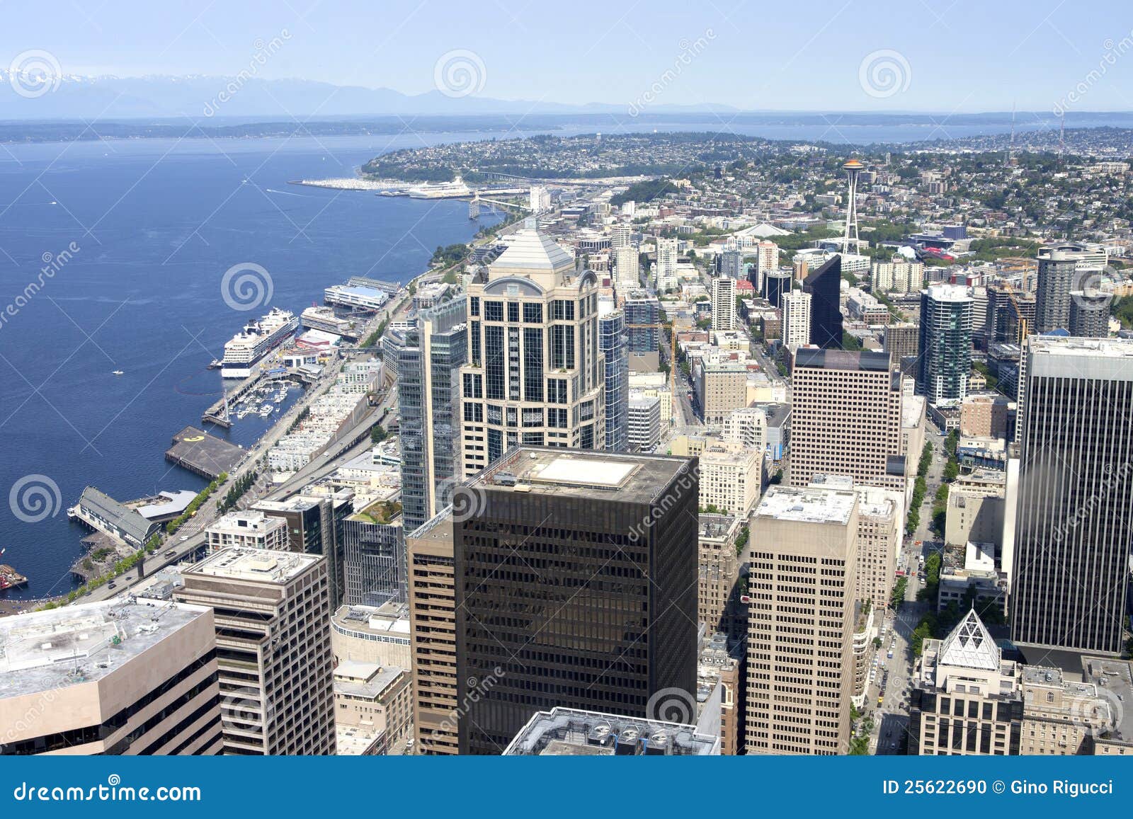 Seattle from Above, Northwest View. Stock Photo - Image of ...