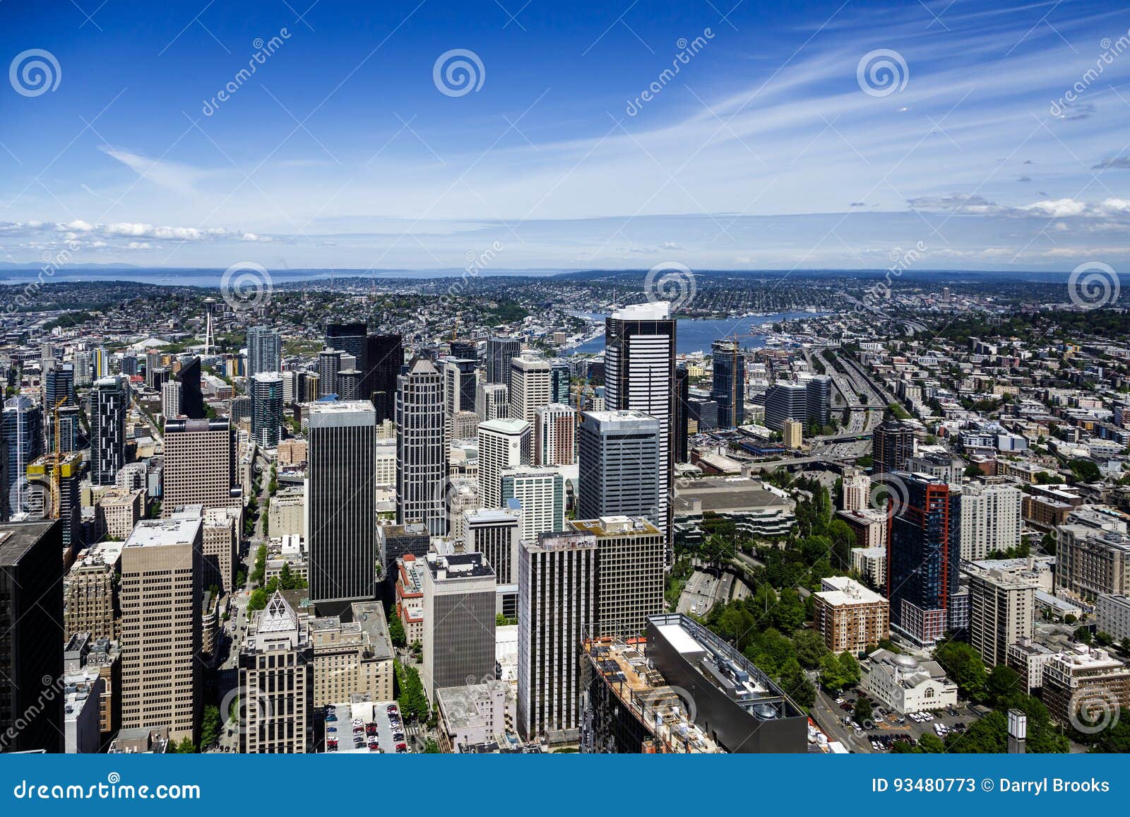 Seattle from Above stock image. Image of structure, business - 93480773