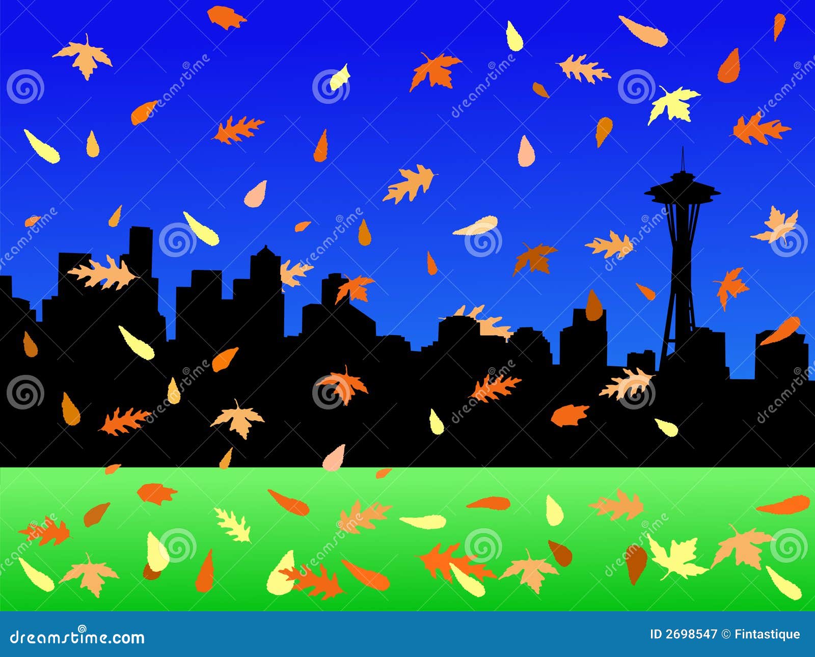 Seattle in Autumn stock vector. Illustration of fallen - 2698547