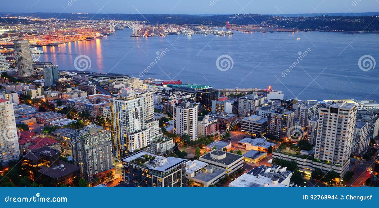 Seattle bay editorial stock image. Image of light, modern - 92768944