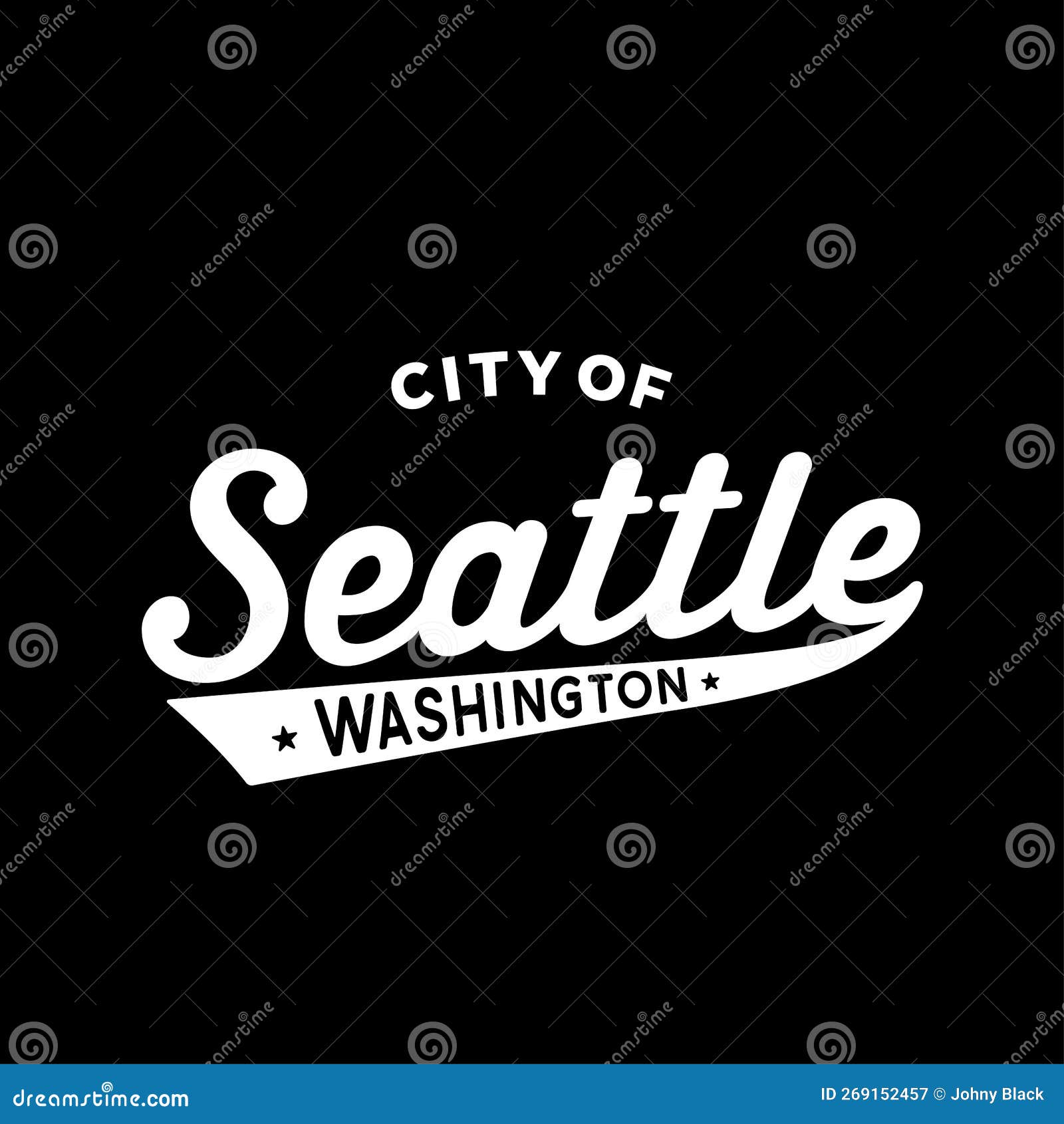 City of Seattle Lettering Design. Seattle, Washington Typography Design ...