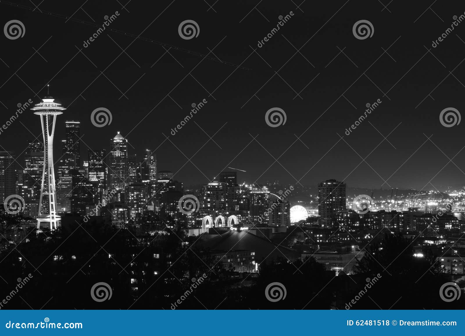 Seattle editorial stock photo. Image of night, seattle - 62481518