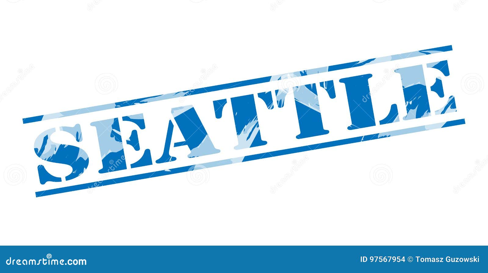 Seattle blue stamp stock illustration. Illustration of label - 97567954