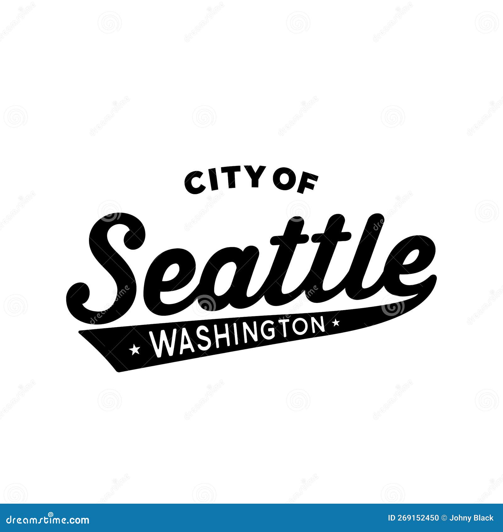 City of Seattle Lettering Design. Seattle, Washington Typography Design ...