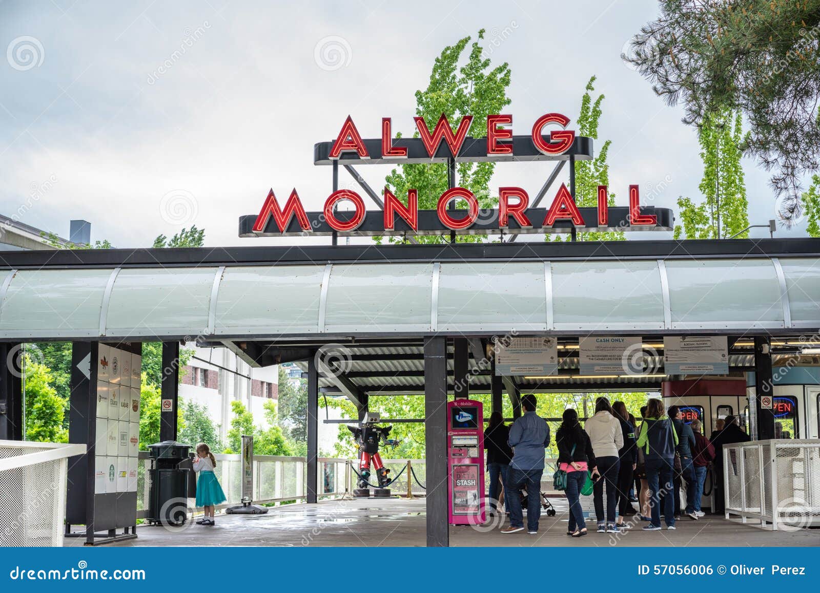 Seattle Center Monorail Station Editorial Photo - Image of landmark ...