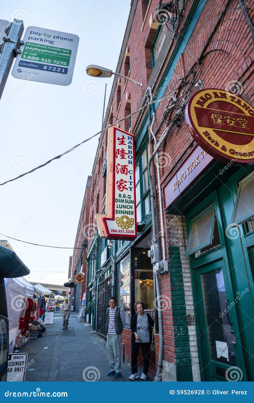 Seattle Chinatown editorial stock photo. Image of business - 59526928