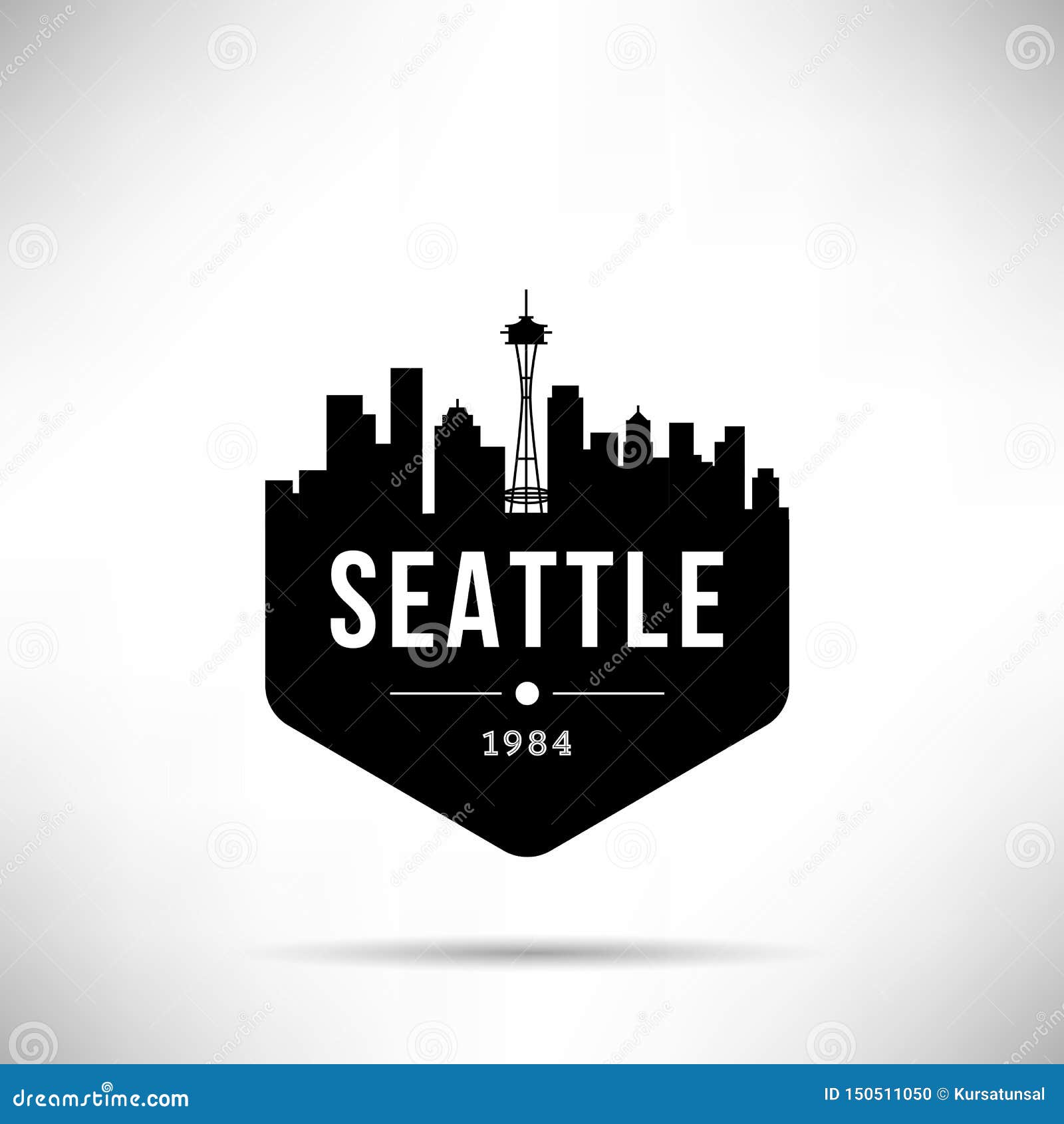 Seattle City Modern Skyline Vector Template Stock Illustration ...