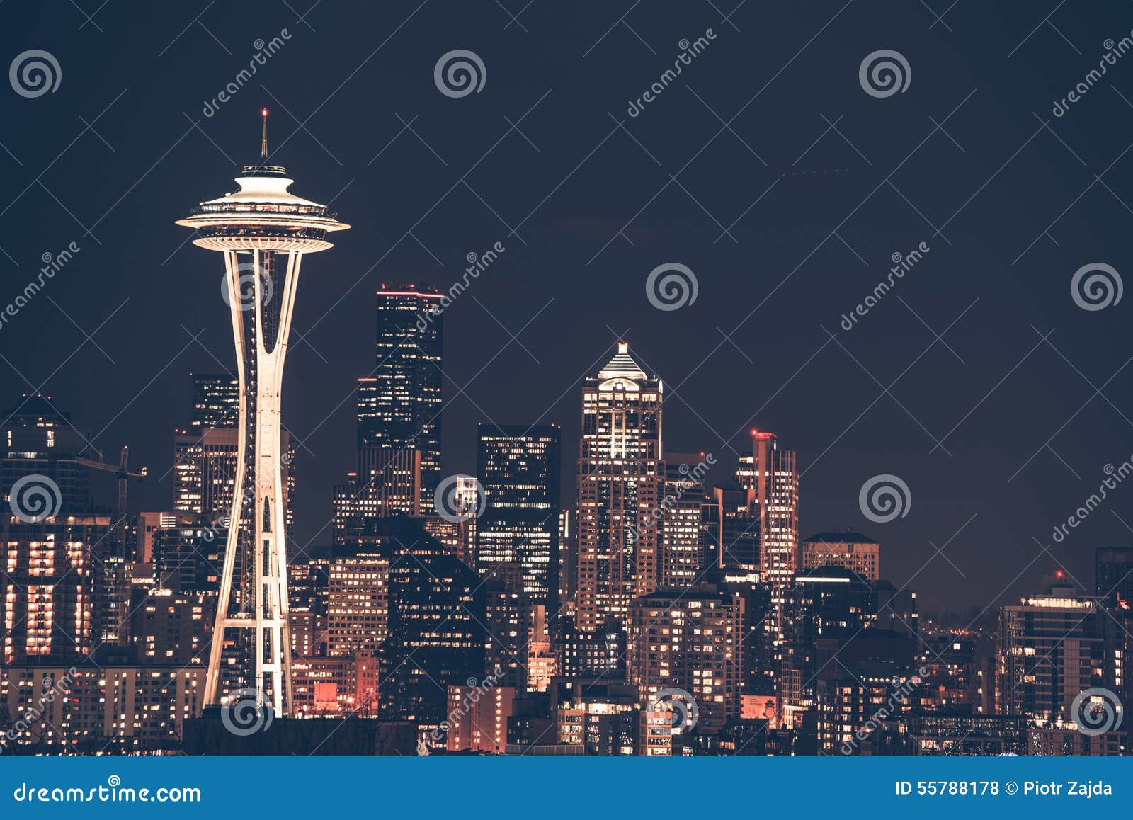 Seattle City Skyline editorial stock photo. Image of america - 55788178