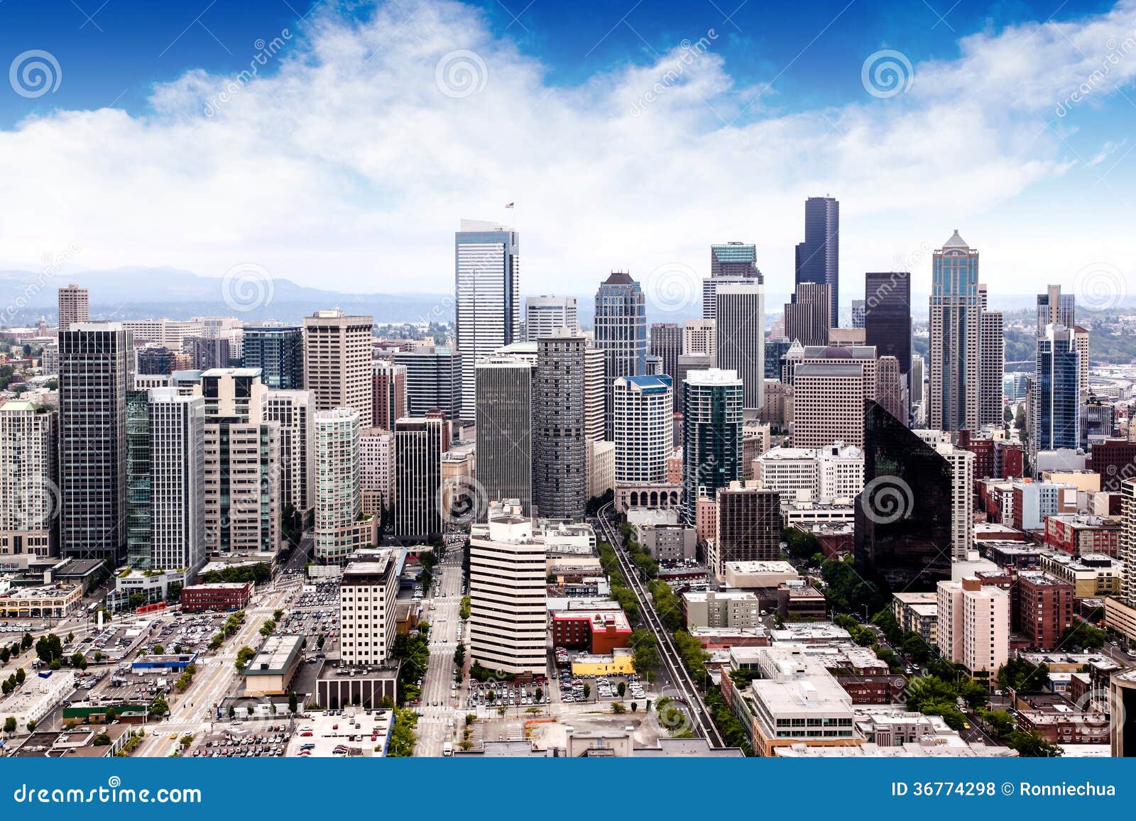 Seattle Cityscape stock photo. Image of office, outdoors - 36774298
