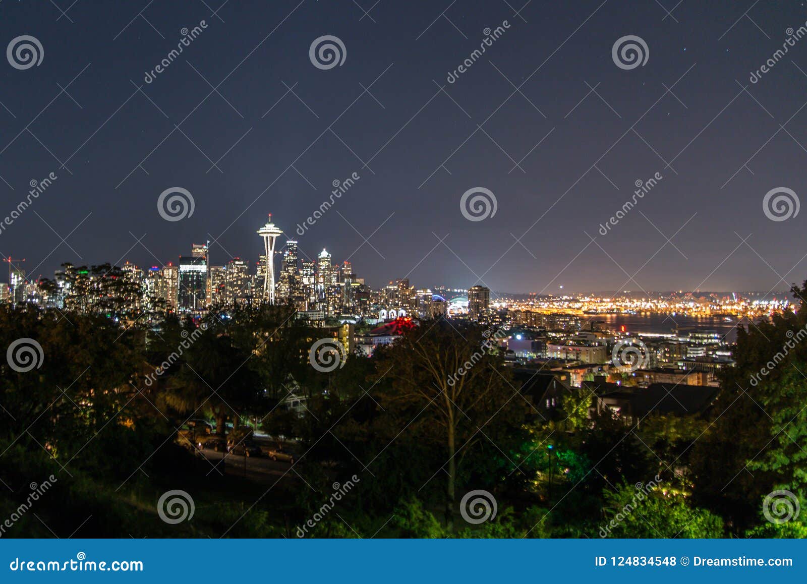 Seattle Cityscape stock photo. Image of seattle, space - 124834548