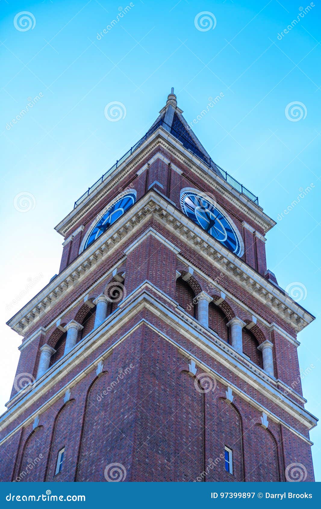 Seattle Clock Tower from Below Stock Image - Image of tower, history ...
