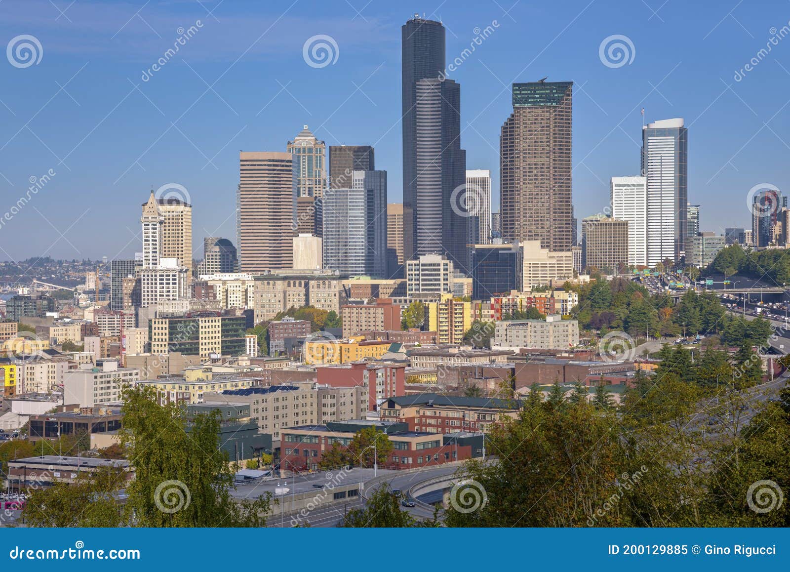 Seattle Downtown Modern Buildings Skyline Editorial Image - Image of ...
