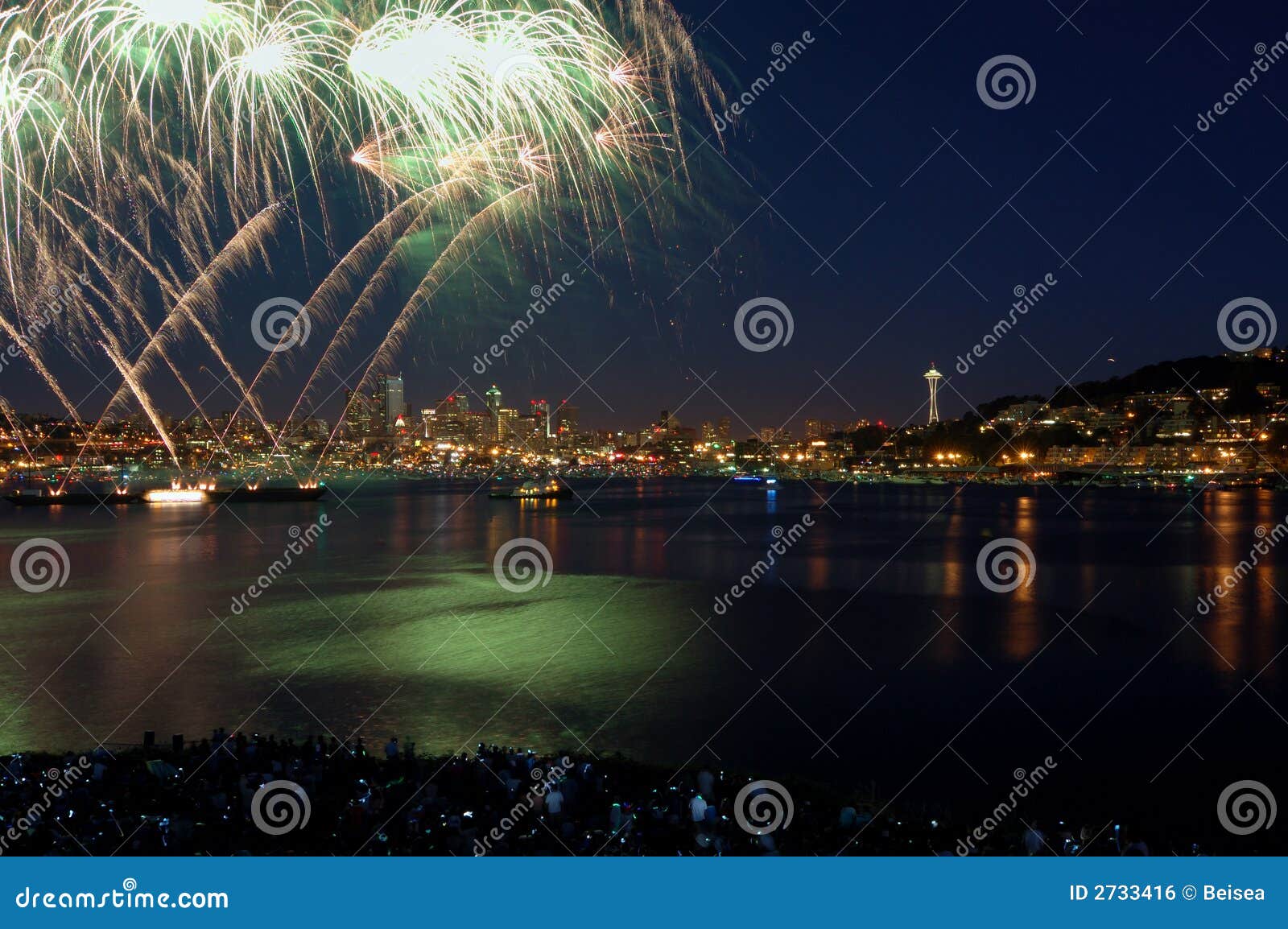 Seattle Fireworks Show stock photo. Image of blue, event - 2733416