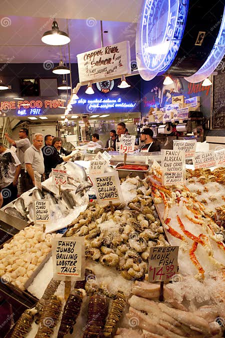 Seattle fish market editorial stock photo. Image of marketplace - 27371798