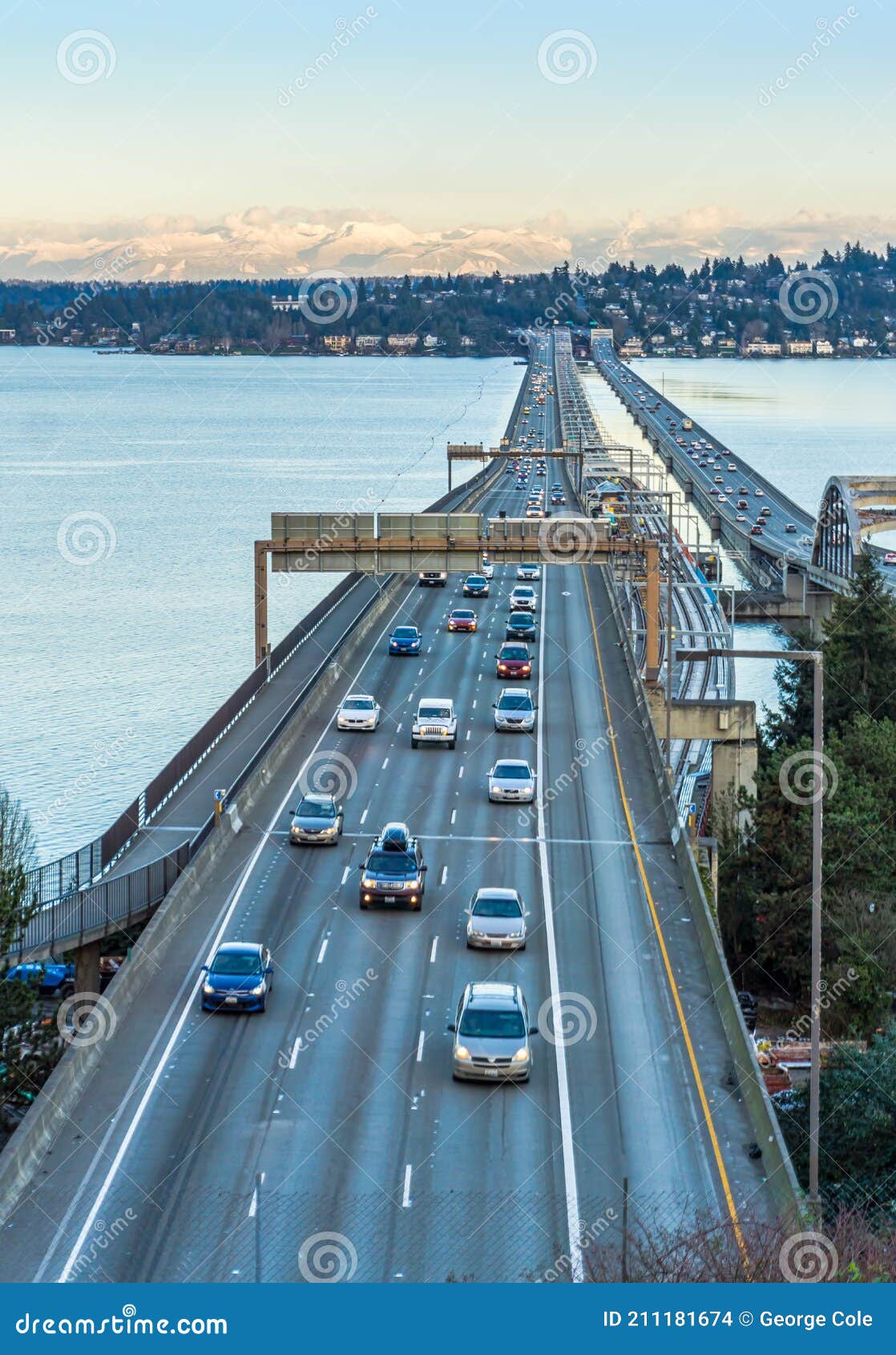 Floating Bridges in the Evening 2 Stock Photo - Image of washington ...