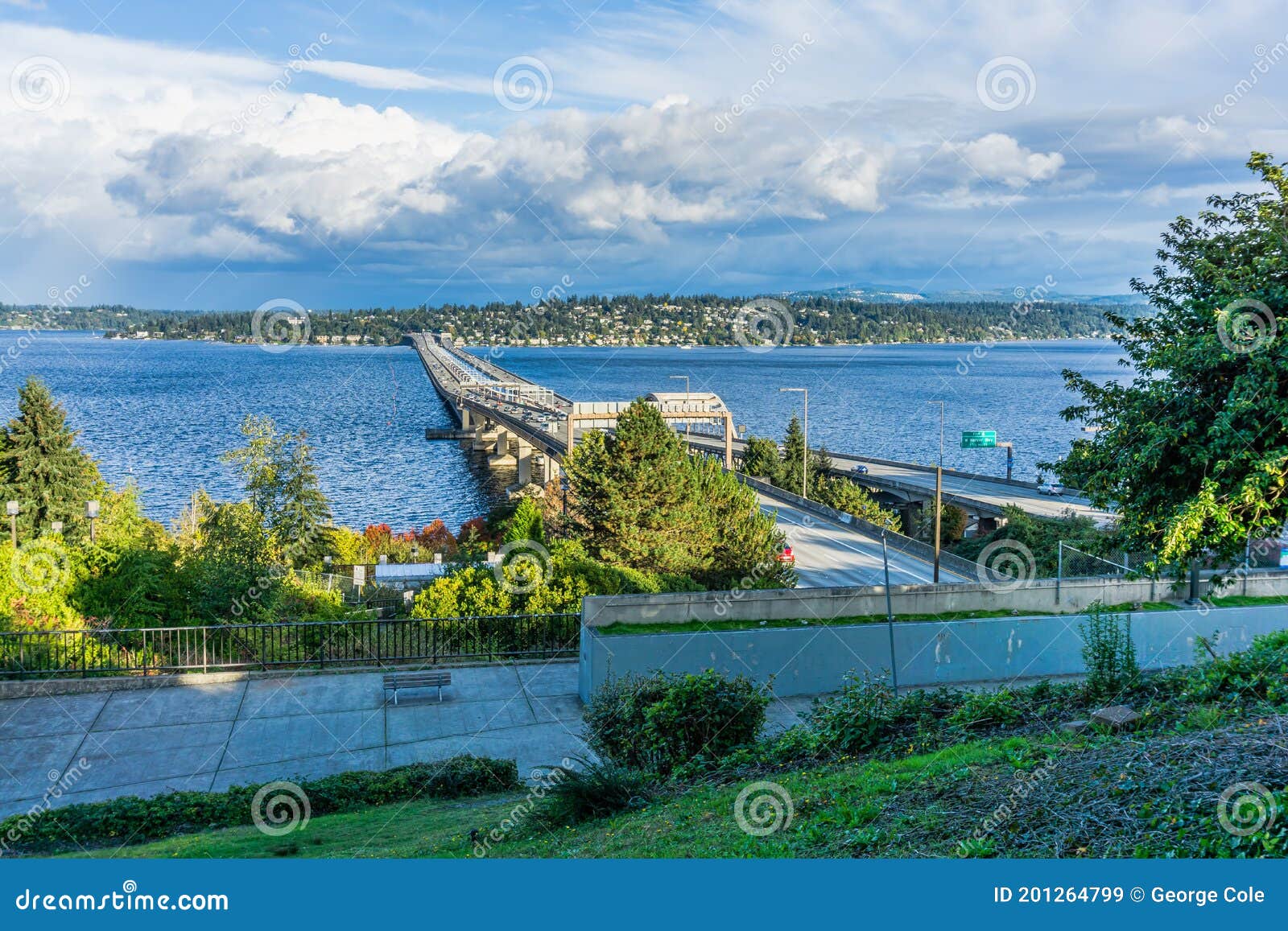 Seattle Floating Bridges 4 stock image. Image of skyscrapers - 201264799