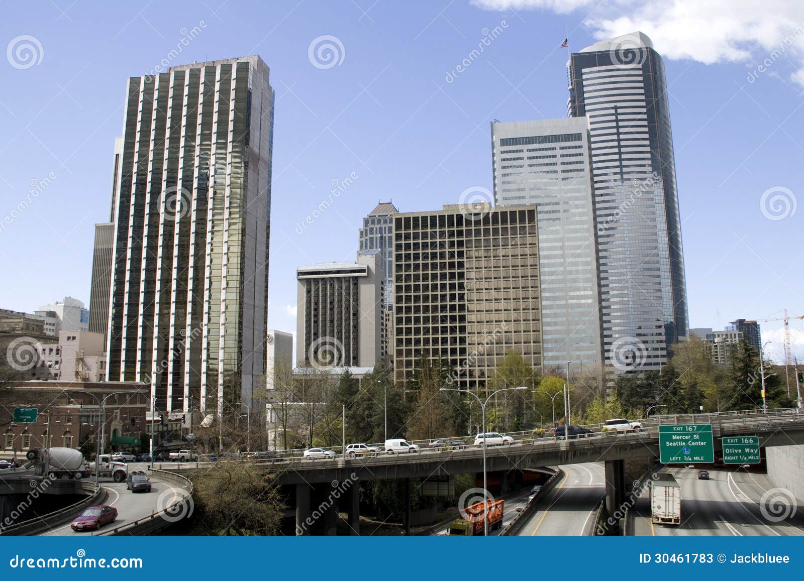 Seattle freeway stock image. Image of cars, office, estate - 30461783