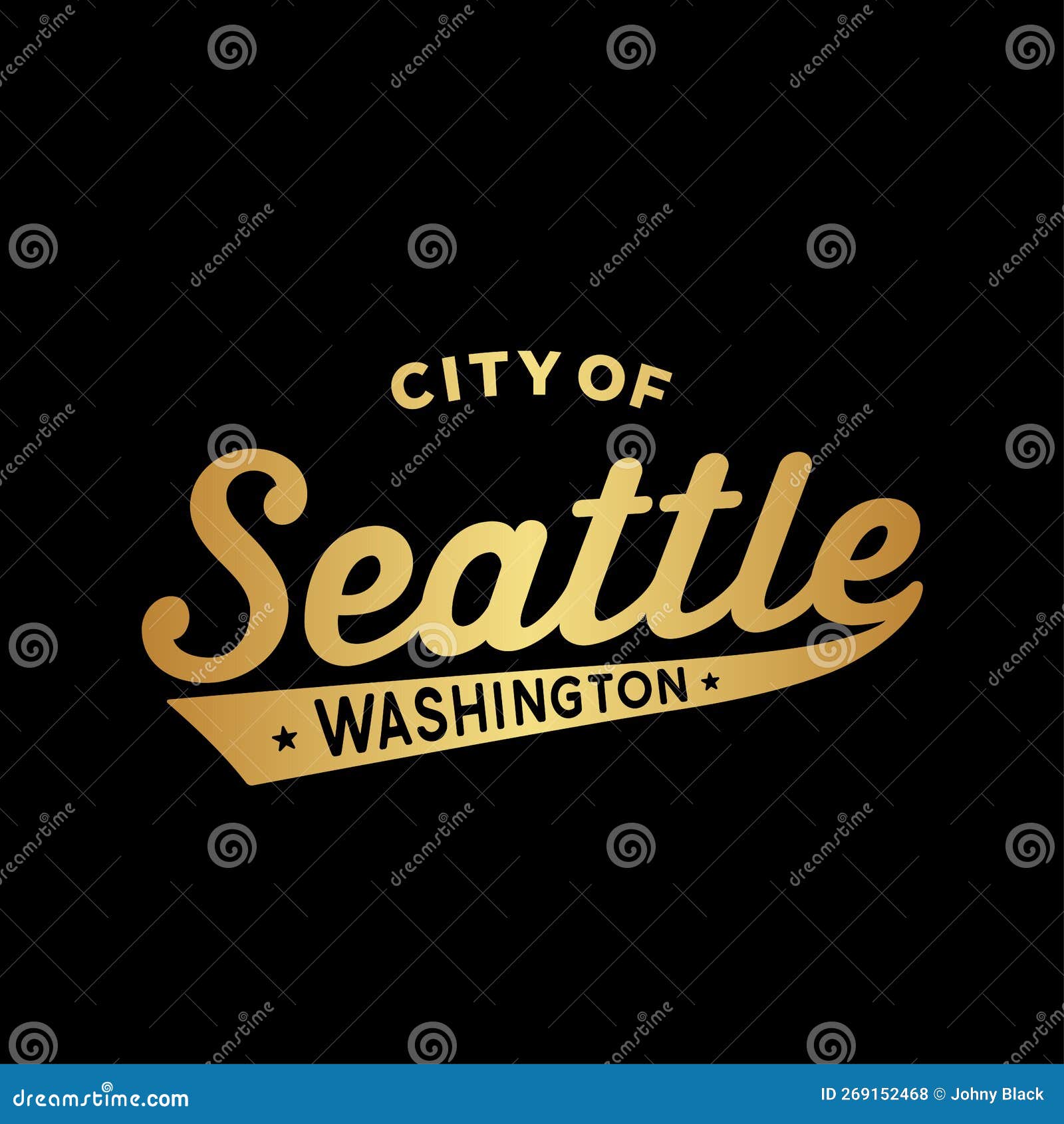 City of Seattle Lettering Design. Seattle, Washington Typography Design ...