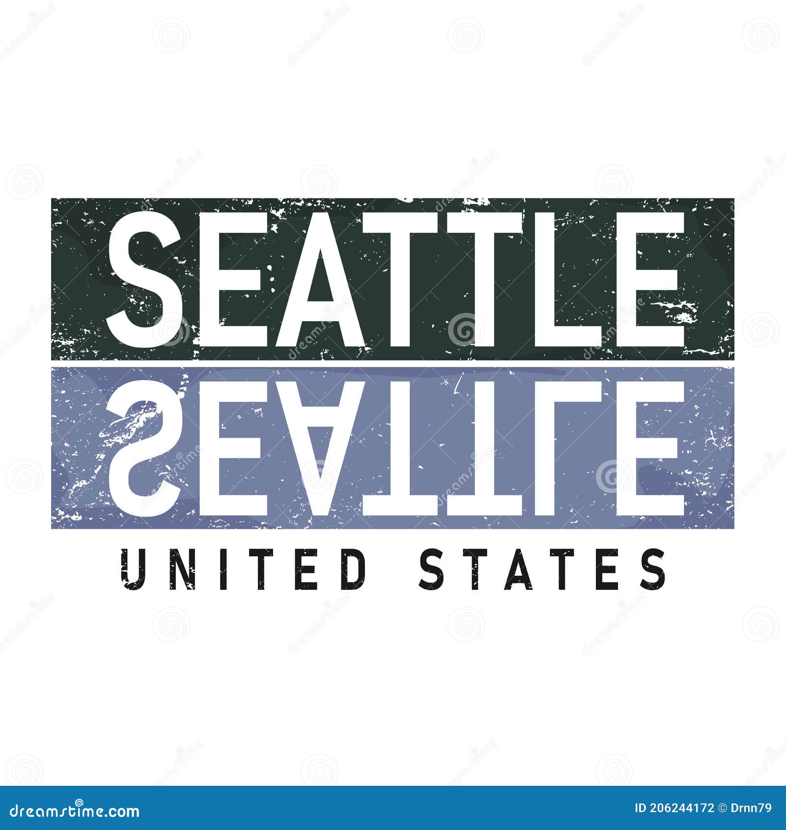Seattle Graphic Emblem on White Background. Label for T-shirt Stock ...