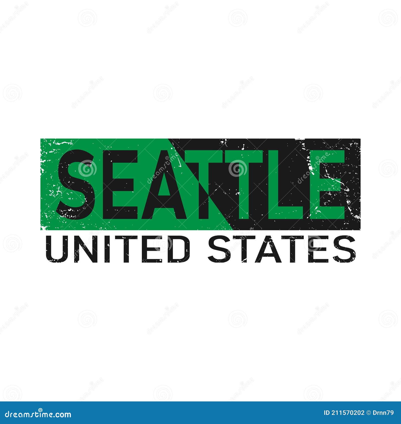Seattle Graphic Emblem on White Background. Label for T-shirt ...