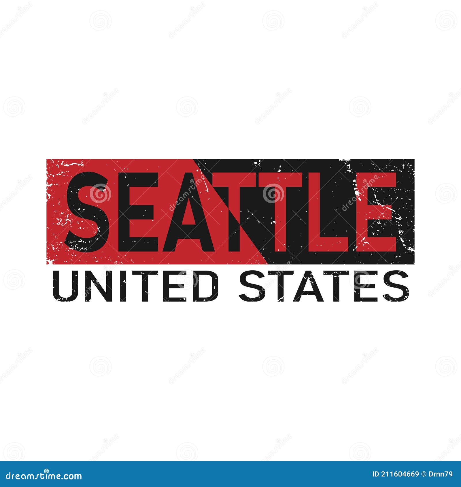 Seattle Graphic Emblem on White Background. Label for T-shirt ...