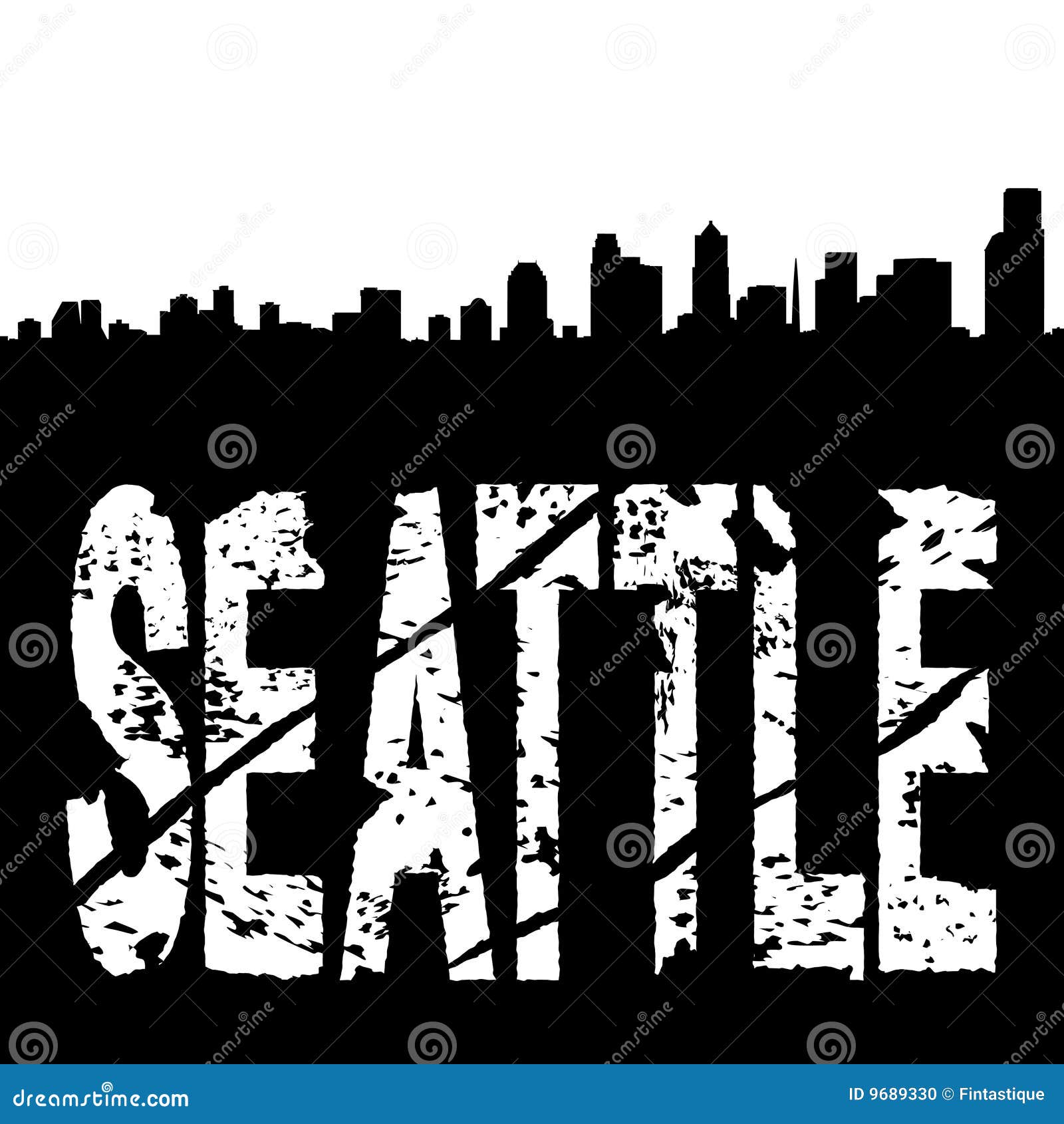 Seattle Grunge Text with Skyline Stock Vector - Illustration of ...