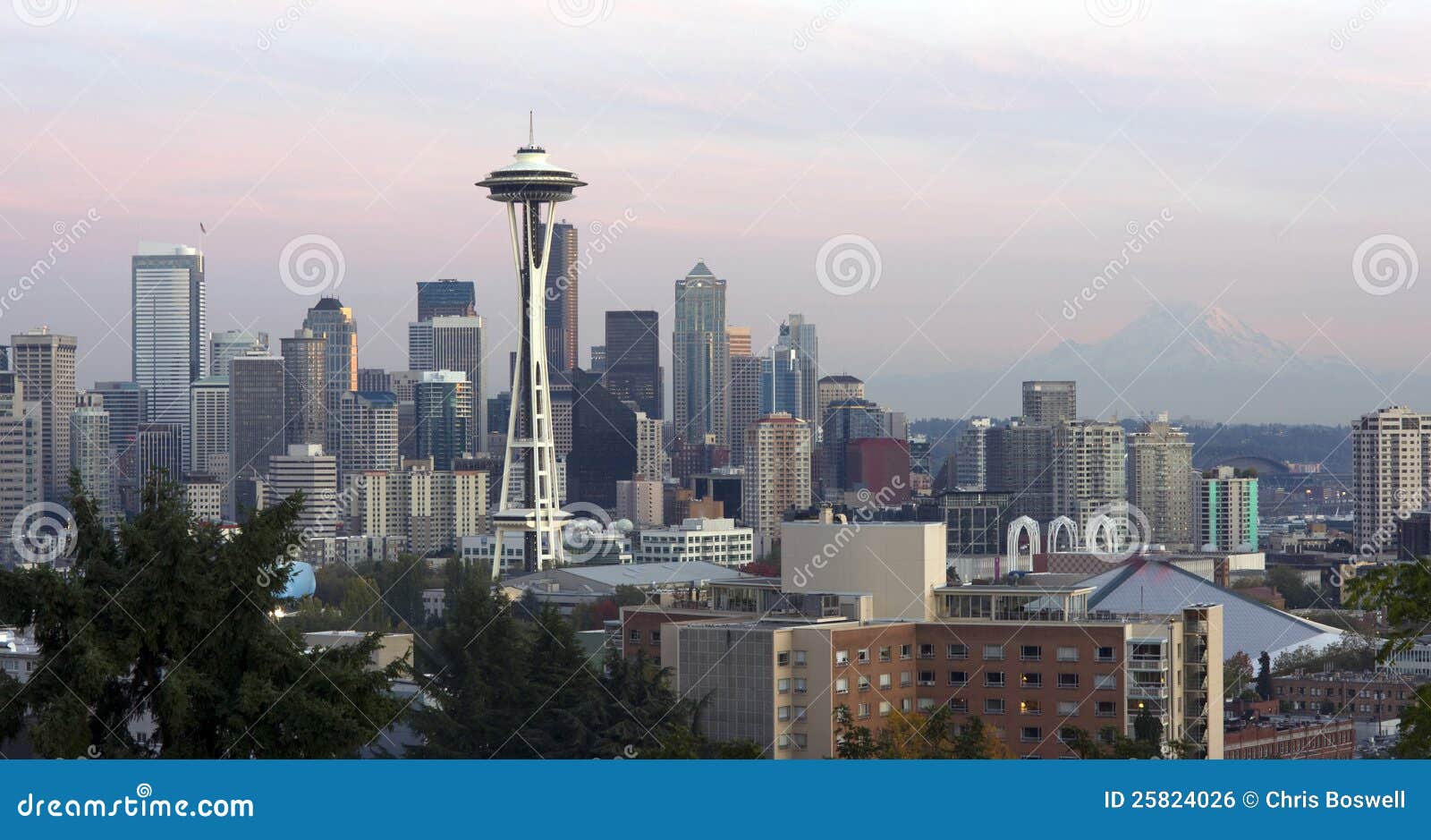 Seattle horizontal foto editorial. Imagen de aguja, fondo - 25824026