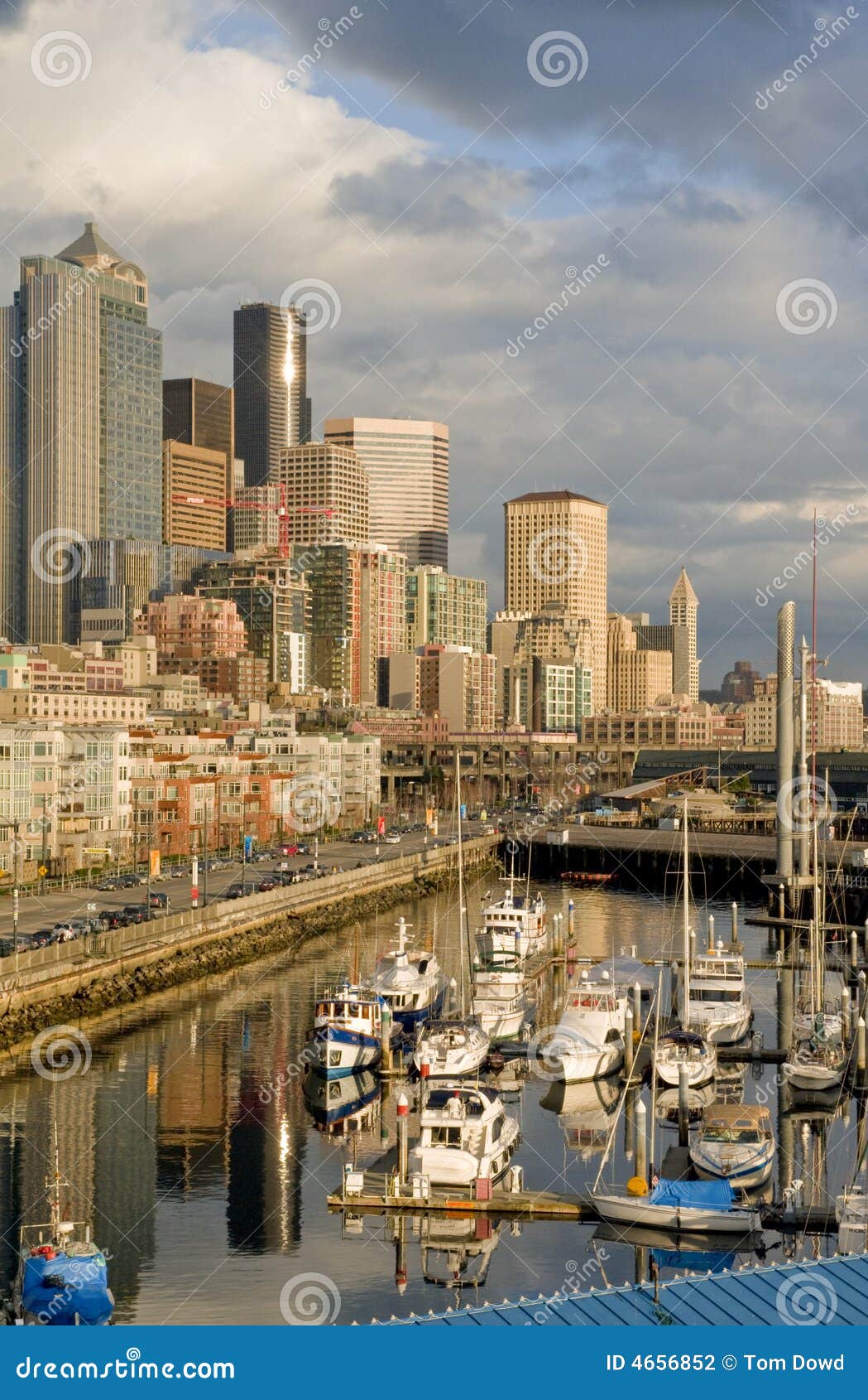 Seattle marina stock photo. Image of port, street, hotels - 4656852