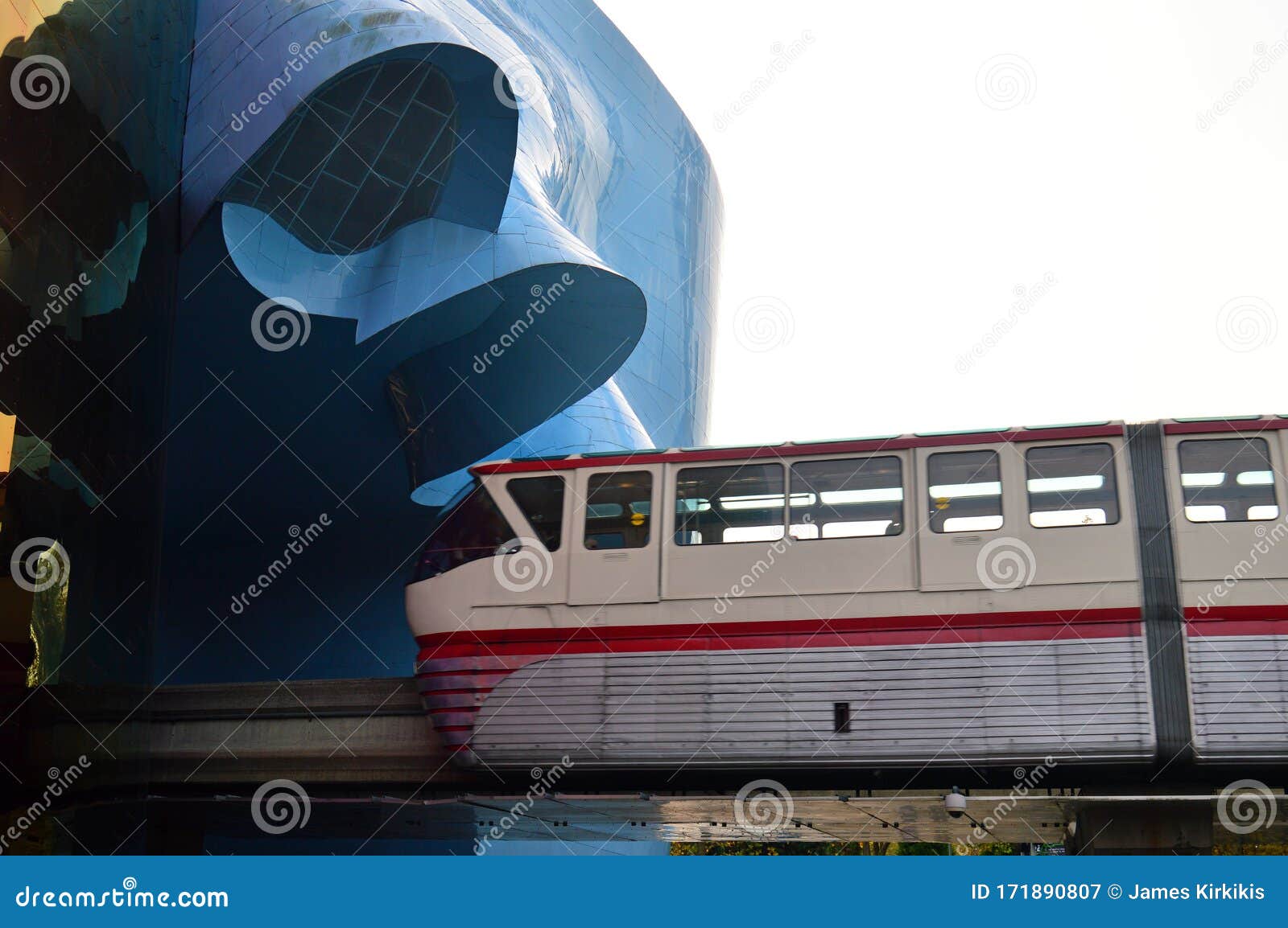 The Seattle Monorail Heading into the Music Experience Editorial ...