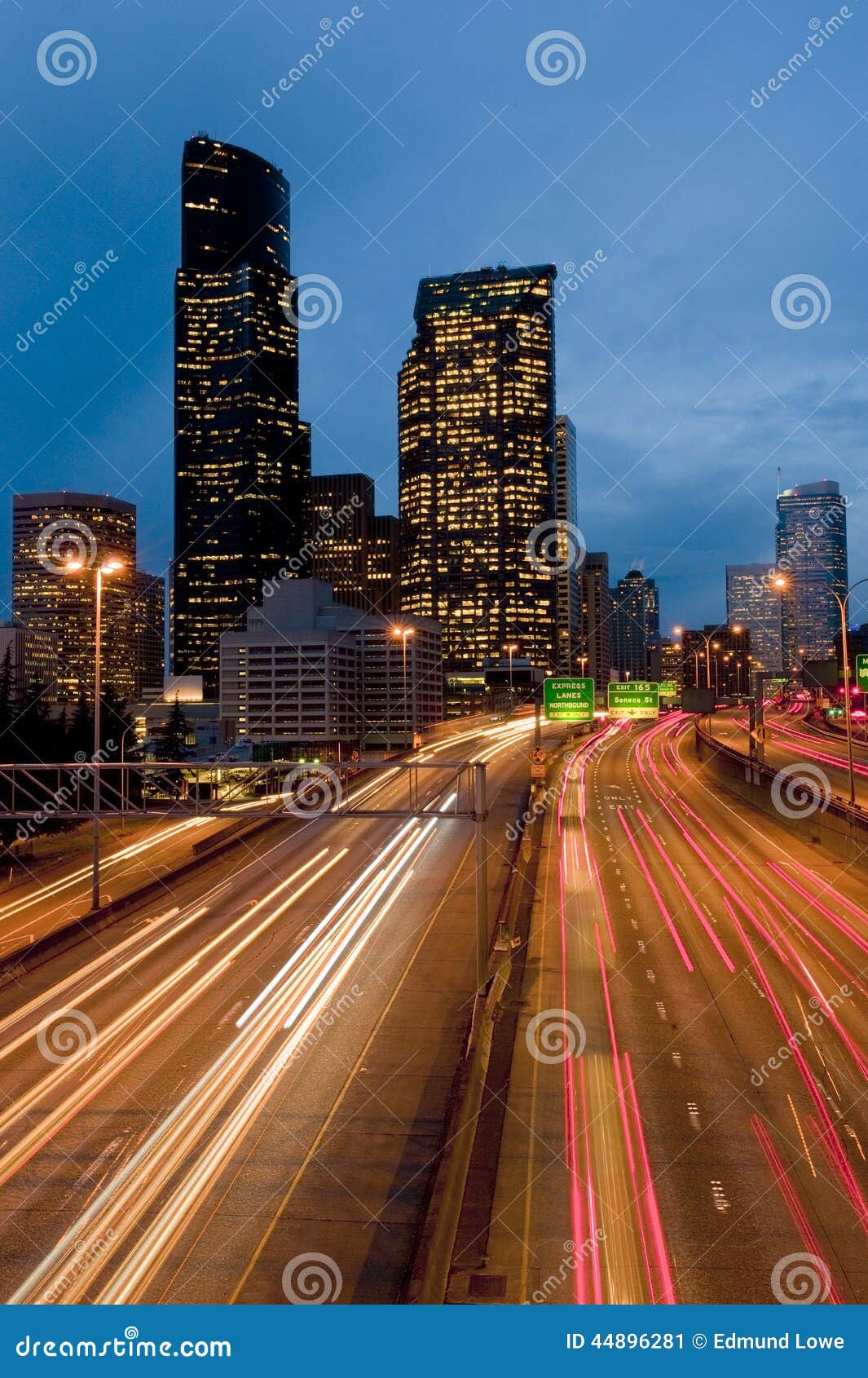 Seattle at Night stock image. Image of northwest, light - 44896281